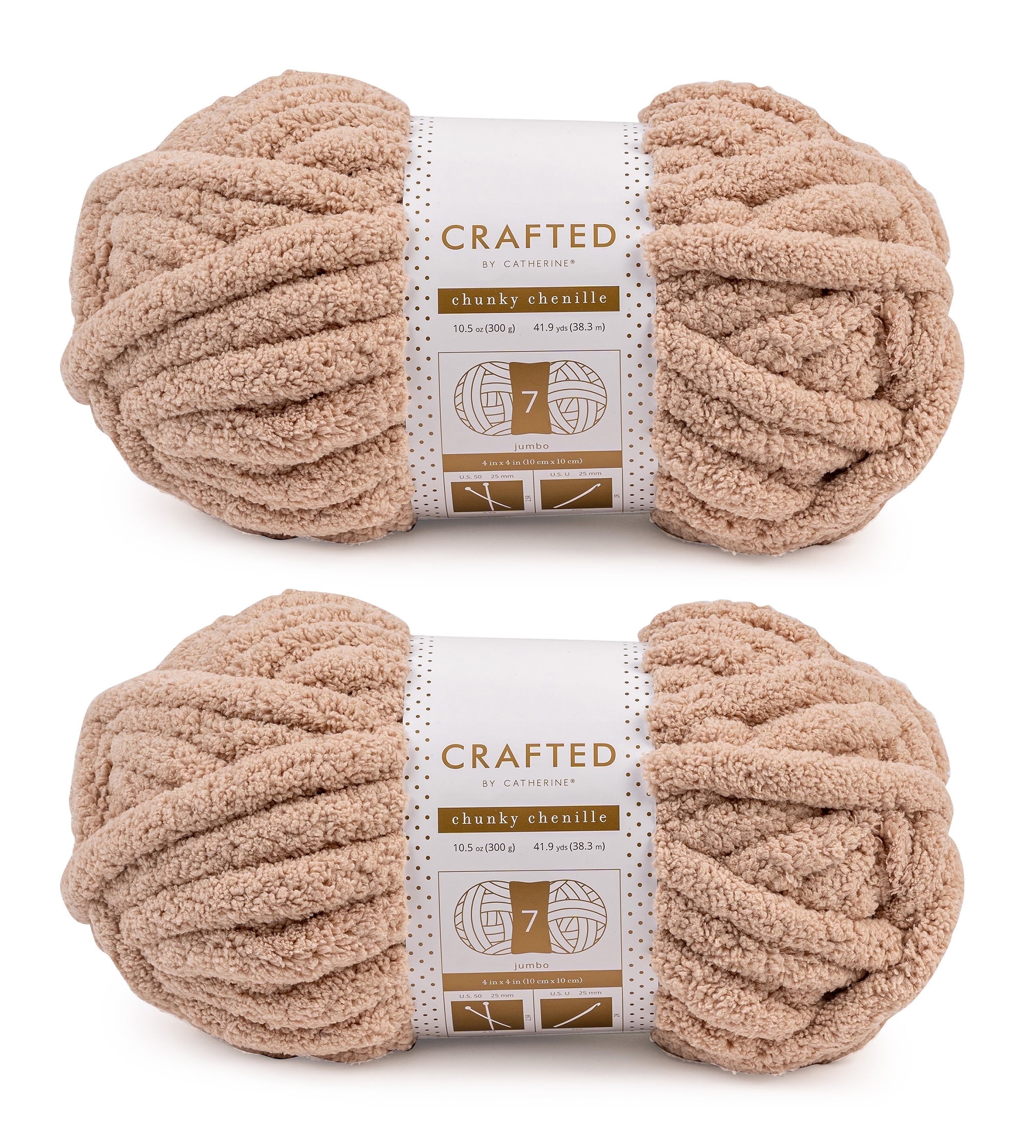 Crafted by Catherine Beige Chunky Chenille Jumbo Yarn, 41 yards, 10.5oz ...