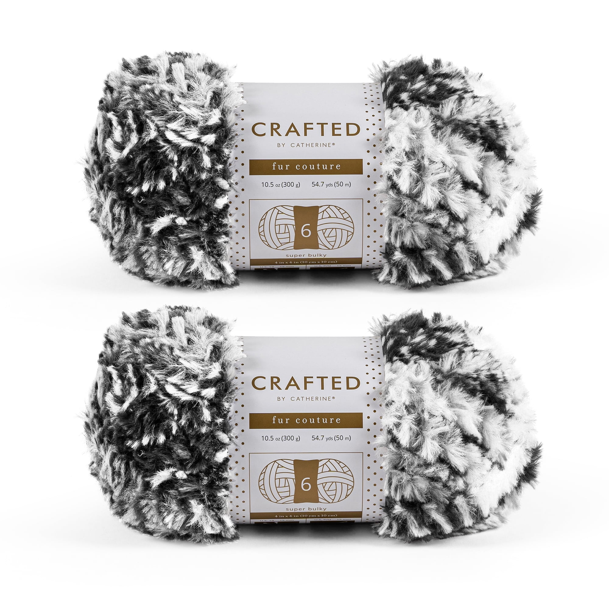 Crafted by Catherine Black Faux Fur Couture Super Bulky Yarn, 54 yards ...