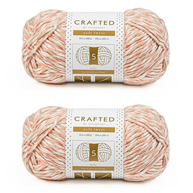 Crafted by Catherine Blush Soft Twist Bulky Yarn, 220 yards, 10.5oz ...