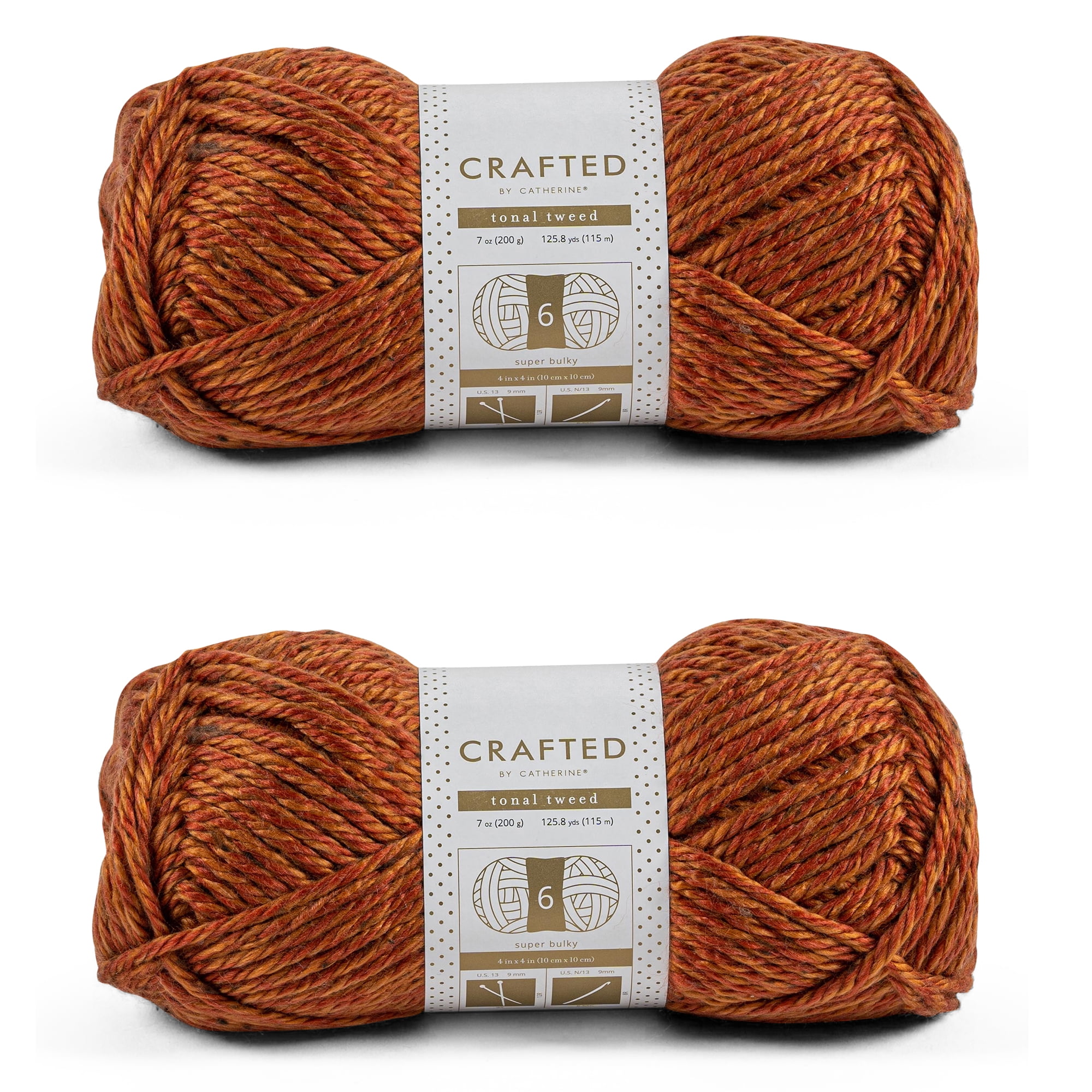 Crafted by Catherine Brick Tonal Tweed Super Bulky Yarn, 125 yards, 7oz ...