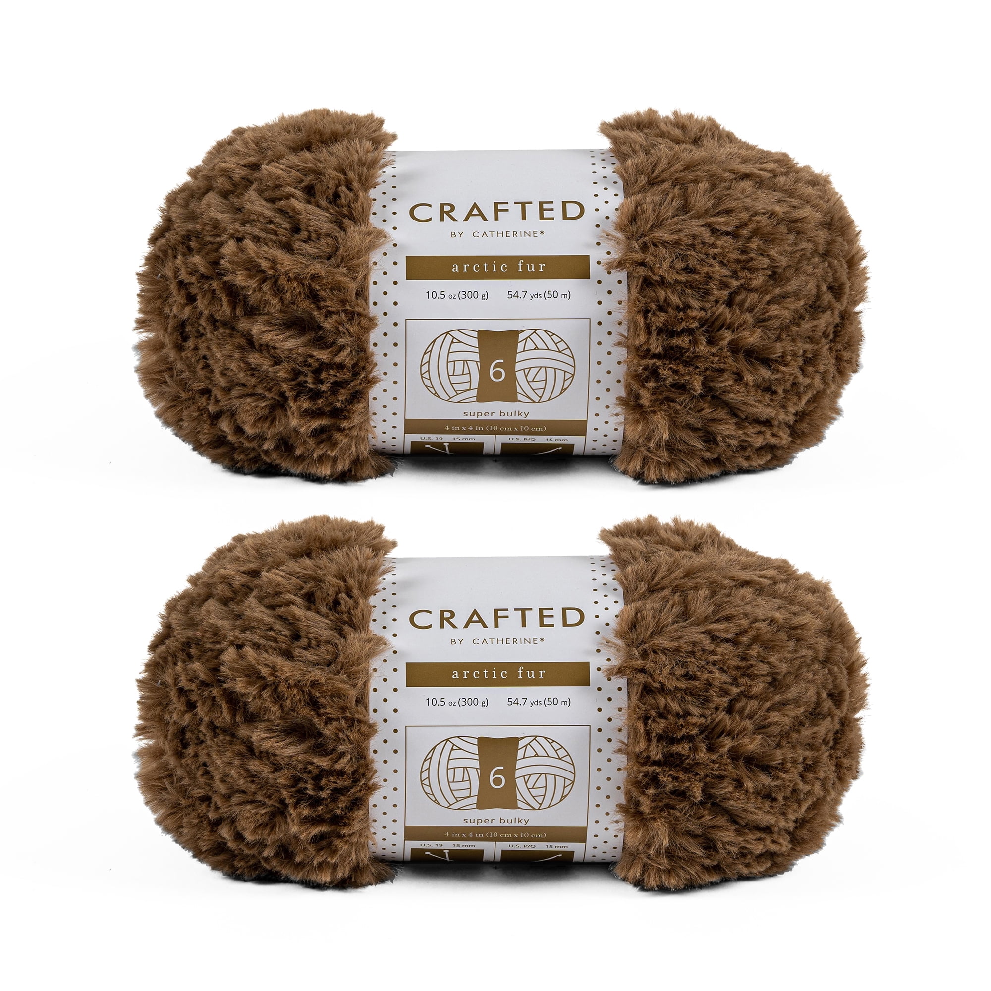 Crafted by Catherine Bronze Arctic Faux Fur Super Bulky Yarn, 54 Yards ...