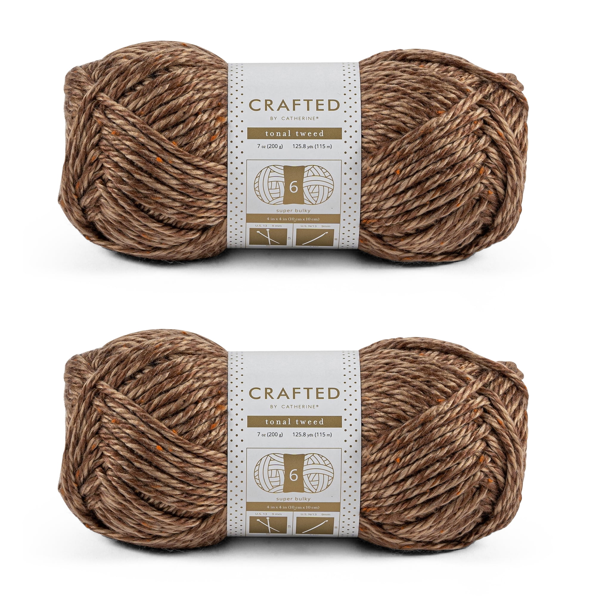 Crafted by Catherine Brown Tonal Tweed Super Bulky Yarn, 125 yards, 7oz ...