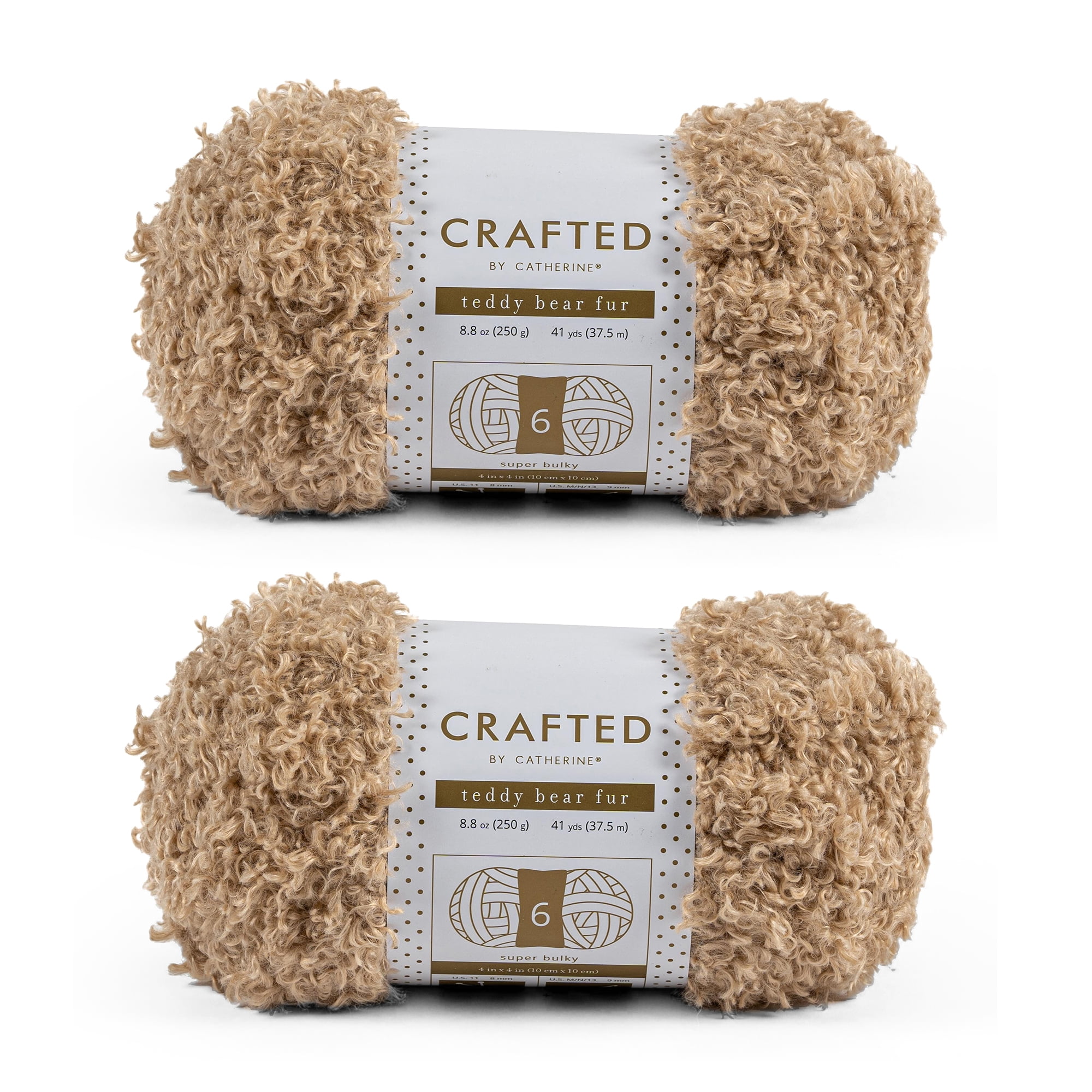 Crafted by Catherine Camel Teddy Bear Faux Fur Super Bulky Yarn, 41 ...