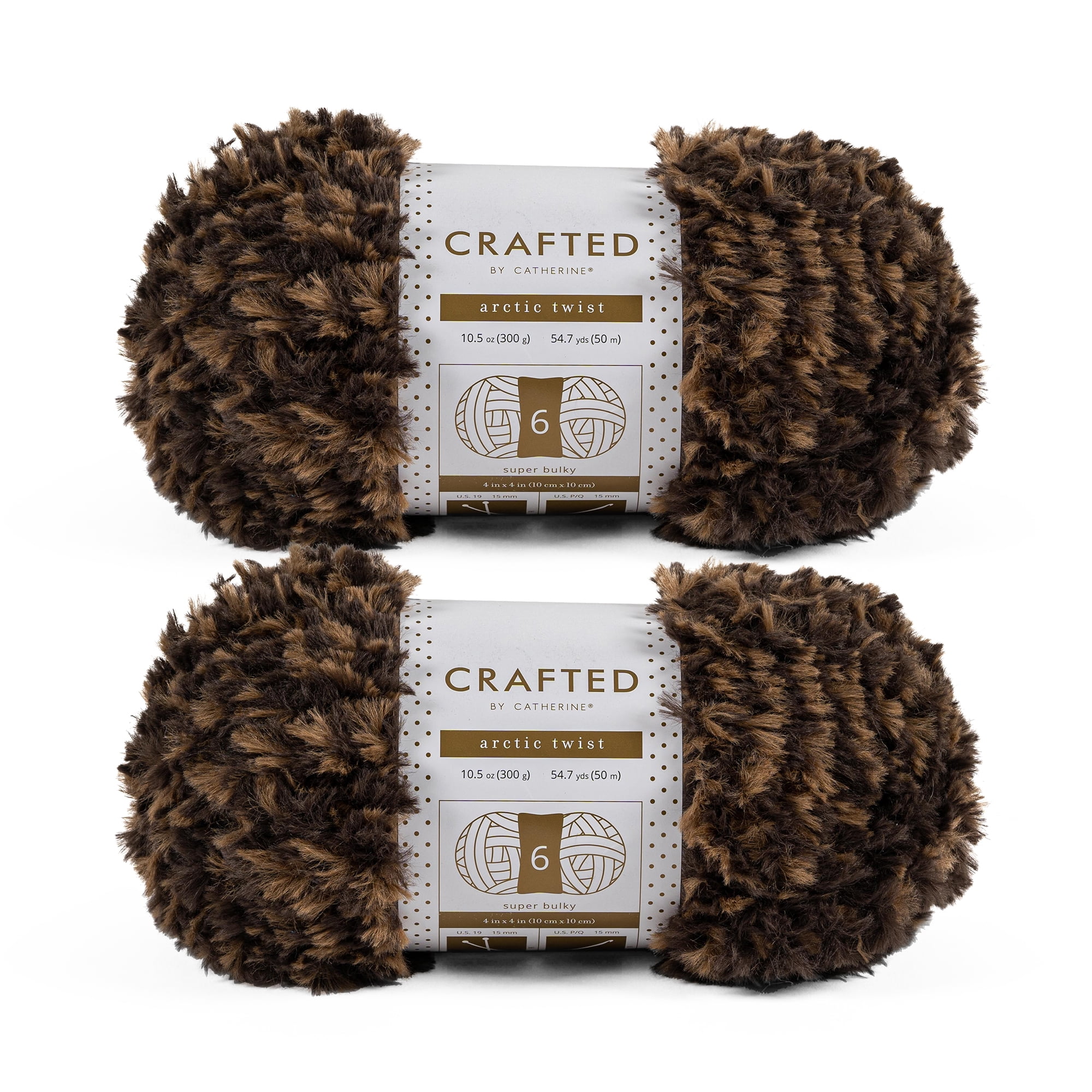 Crafted by Catherine Chocolate Arctic Twist Faux Fur Super Bulky Yarn ...
