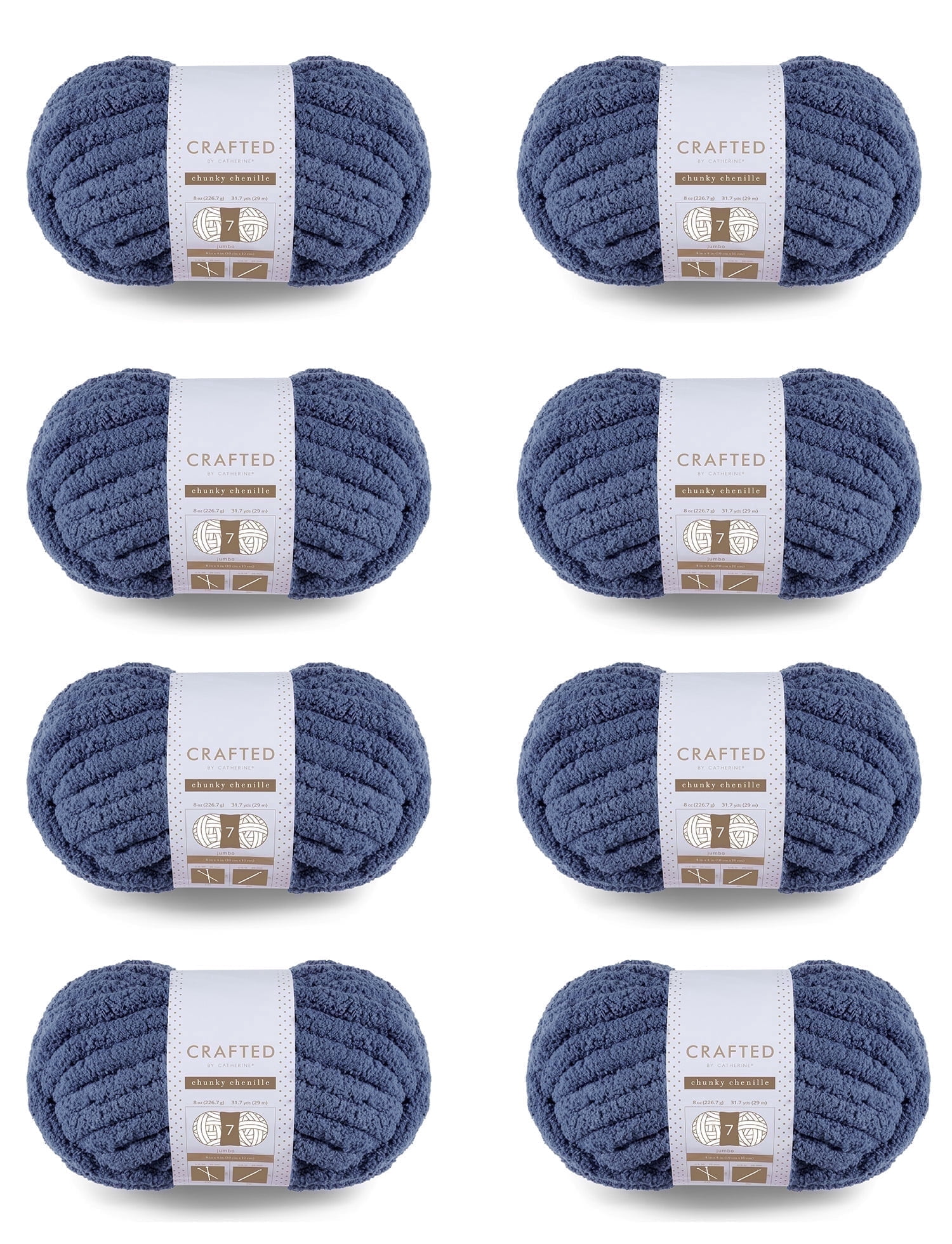 Crafted by Catherine Chunky Chenille Yarn - 8 Pack (8 oz / 227 g, 31.7 ...