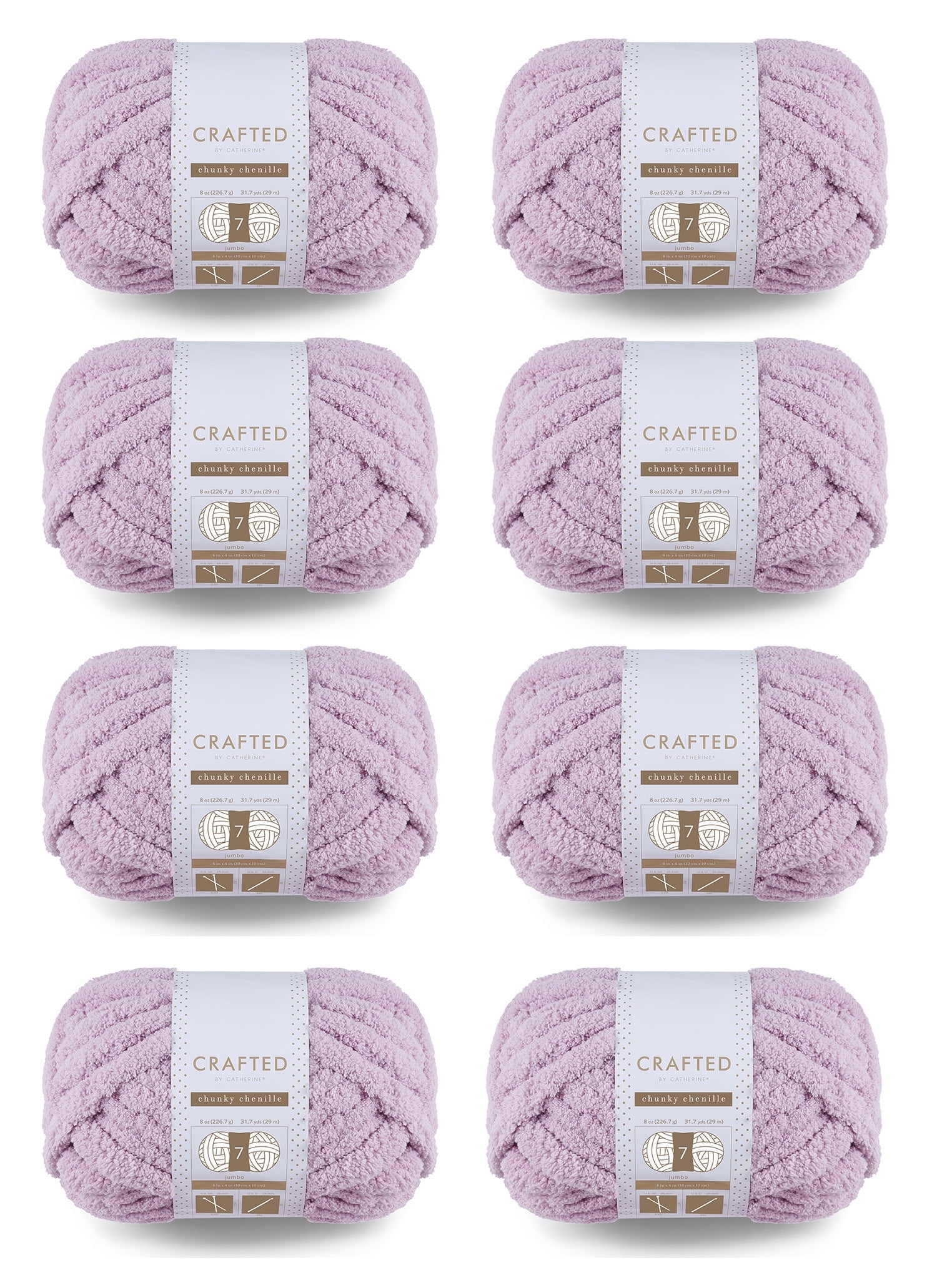 Crafted by Catherine Chunky Chenille Yarn - 8 Pack (8 oz / 227 g, 31.7 ...