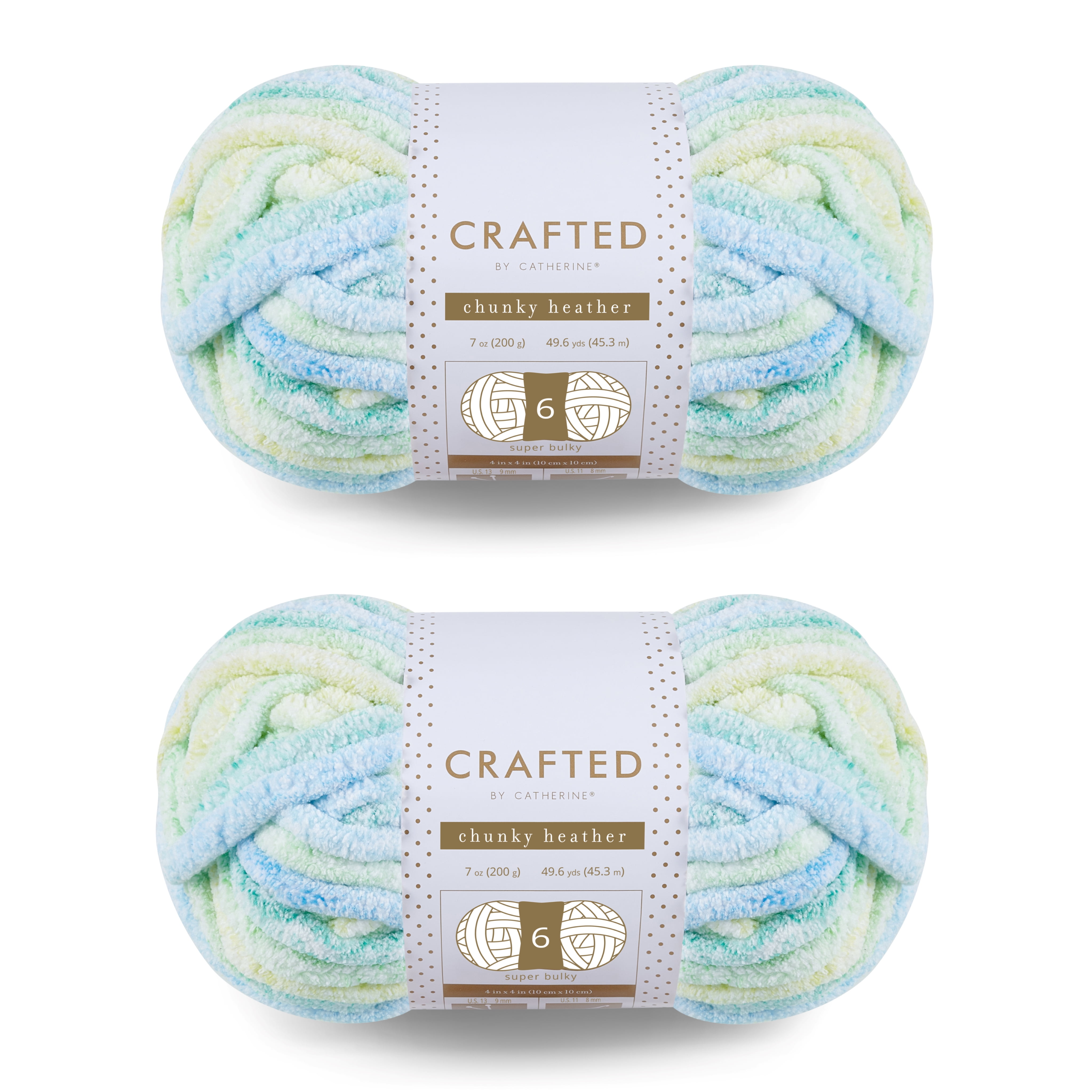 Crafted by Catherine Cool Multi Chunky Heather Super Bulky Yarn, 49 ...