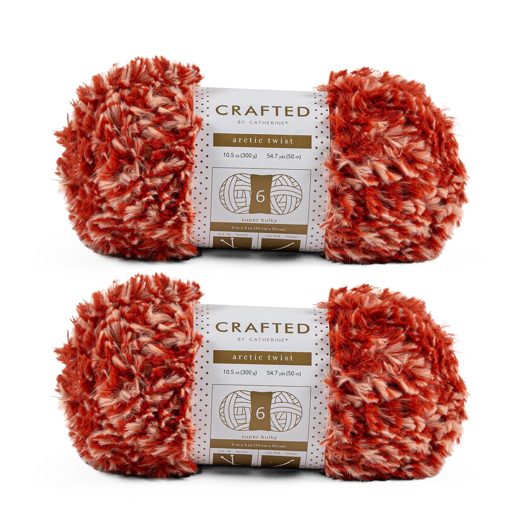 Crafted by Catherine Coral Arctic Twist Faux Fur Super Bulky Yarn, 54 ...