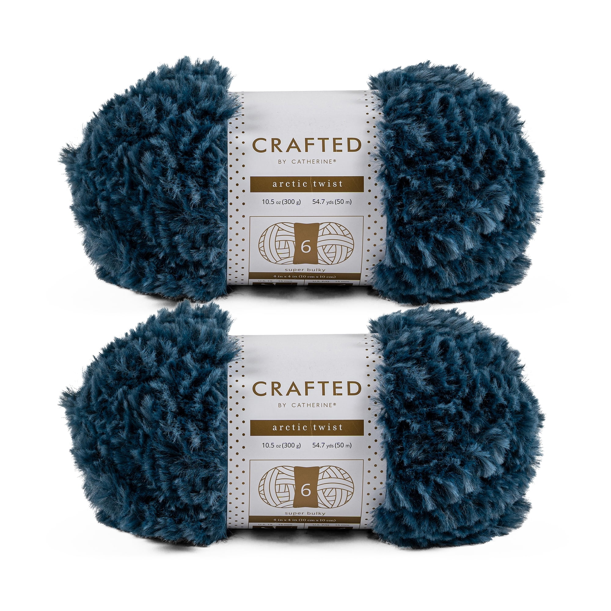 Crafted by Catherine Dark Blue Multi Arctic Twist Faux Fur Super Bulky ...