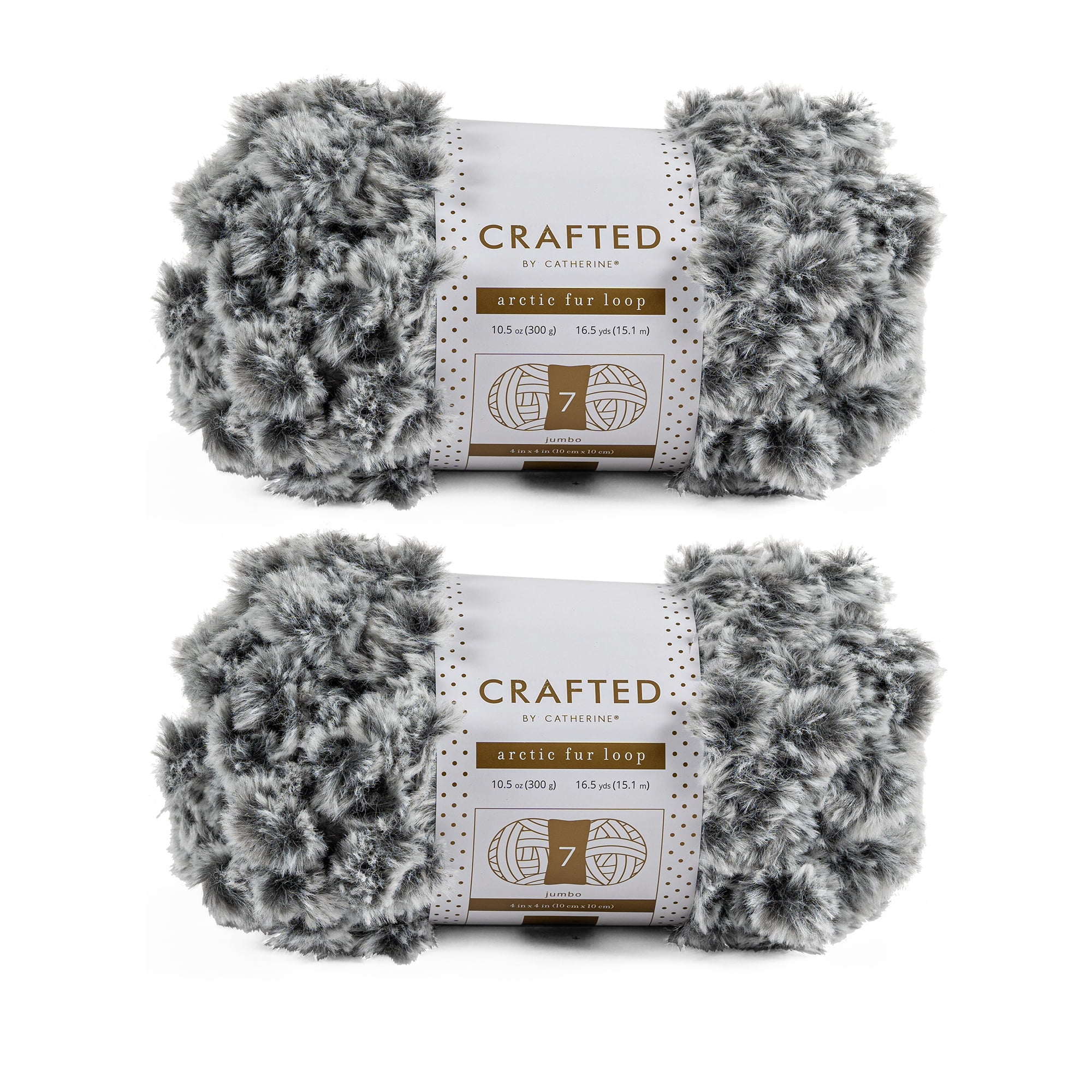 Crafted by Catherine Dark Grey Arctic Faux Fur Loop Jumbo Yarn, 16 ...