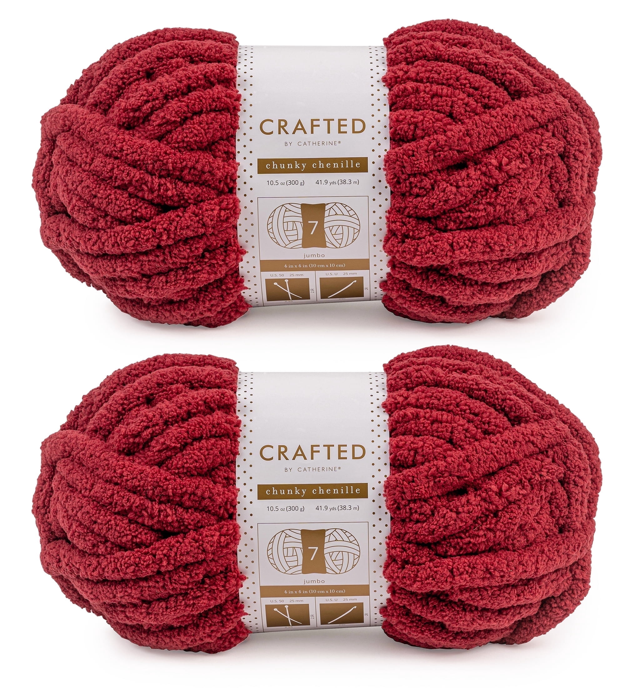 Crafted by Catherine Red Chunky Chenille Jumbo Yarn, 41 yards, 10.5oz ...