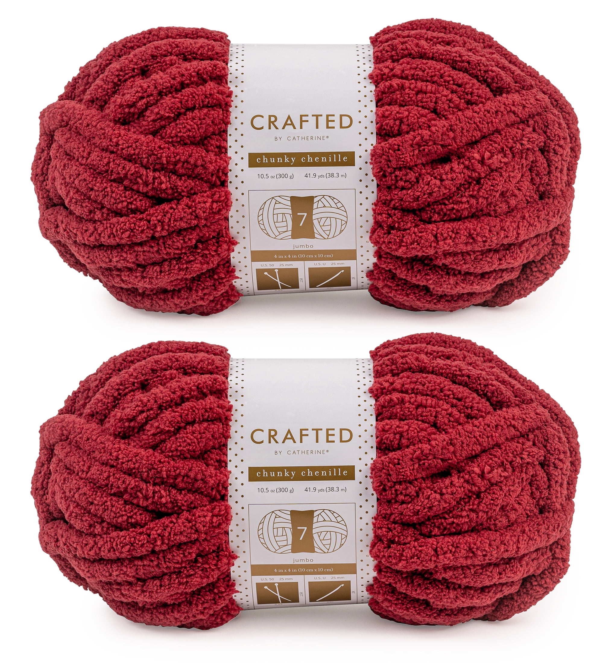 Crafted by Catherine Dark Red Chunky Chenille Jumbo Yarn, 41 yards, 10 ...