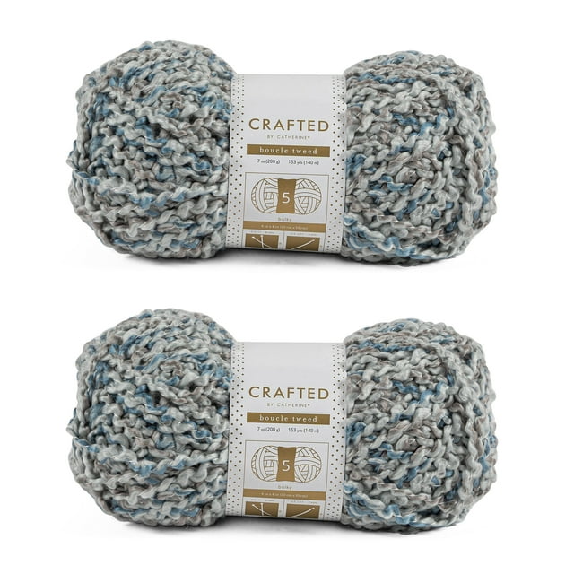 Crafted by Catherine Dusty Blue Boucle Tweed Bulky Yarn, 153 yards, 7oz ...