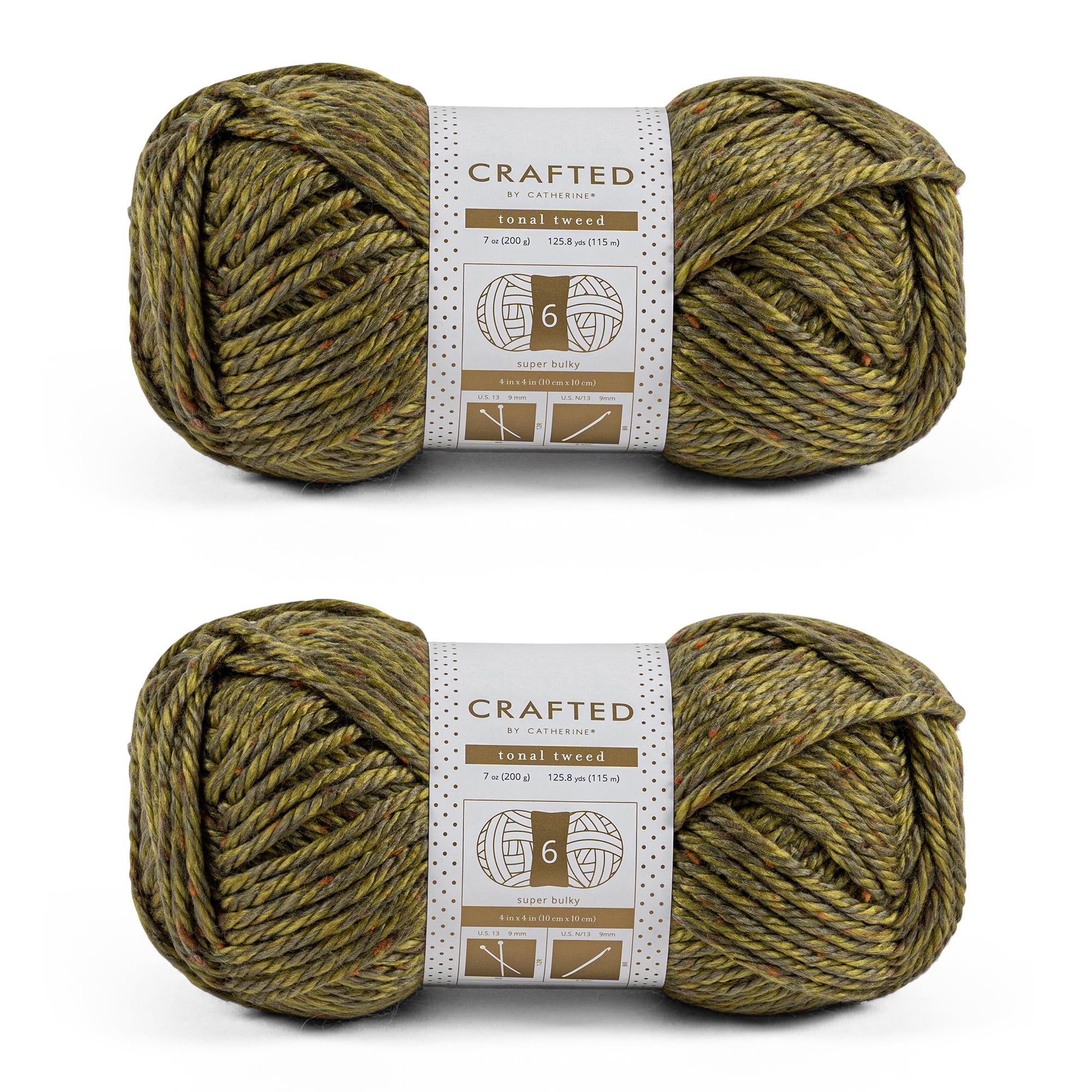 Crafted by Catherine Green Tonal Tweed Super Bulky Yarn, 125 yards, 7oz ...