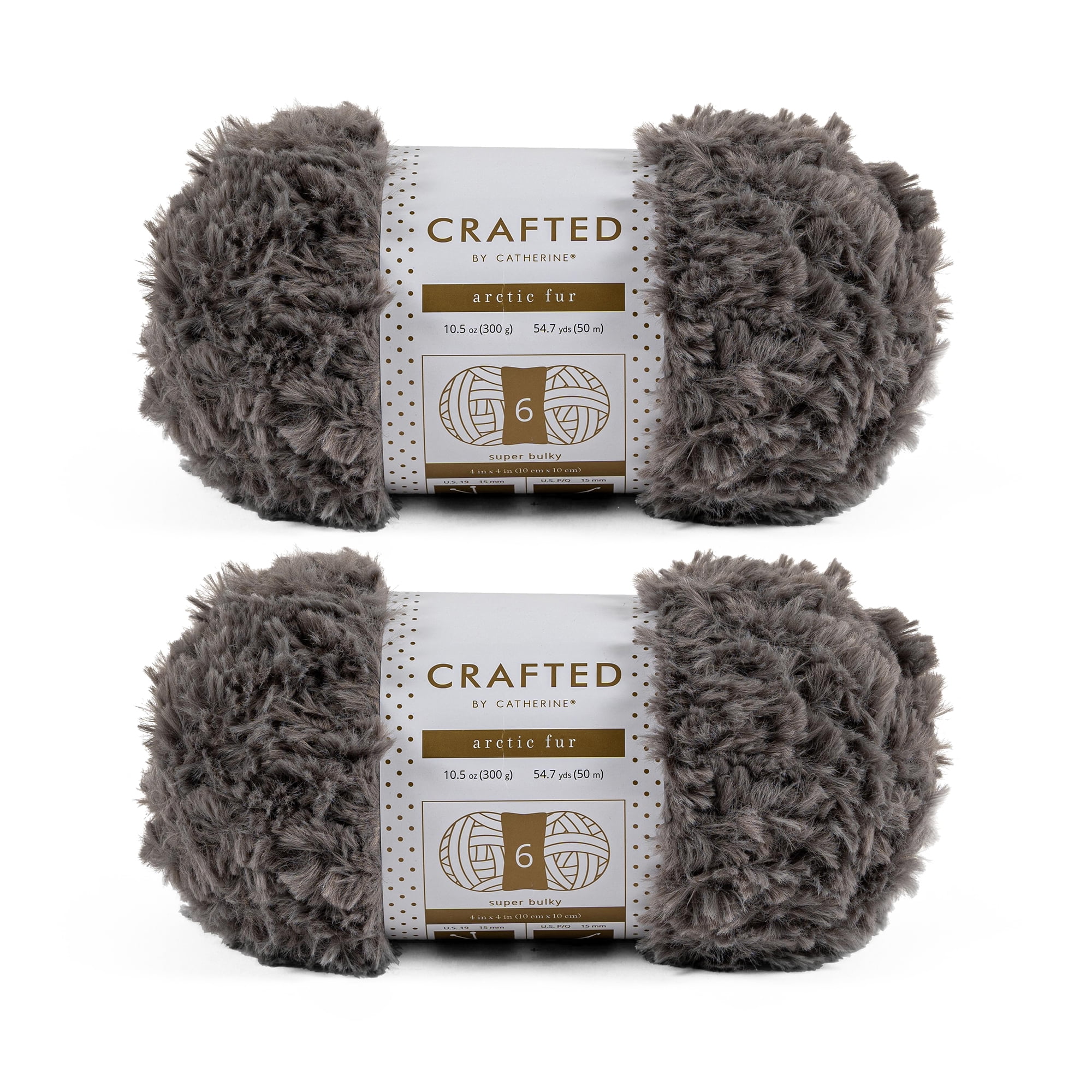 Crafted by Catherine Grey Arctic Faux Fur Super Bulky Yarn, 54 Yards ...