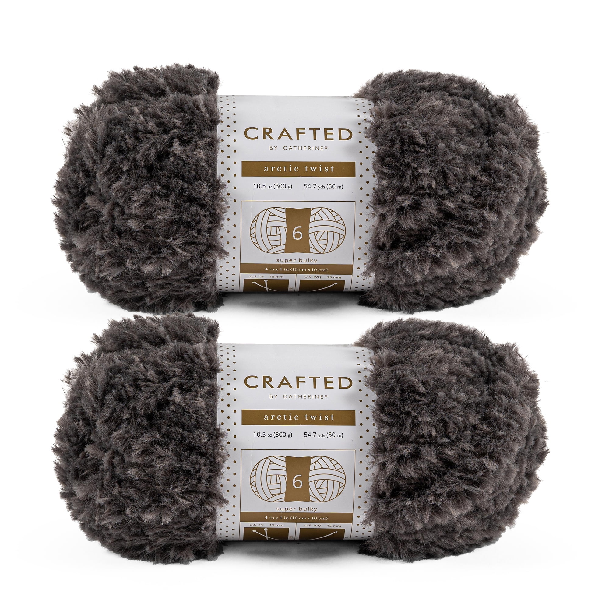 Crafted by Catherine Grey Arctic Twist Faux Fur Super Bulky Yarn, 54 ...