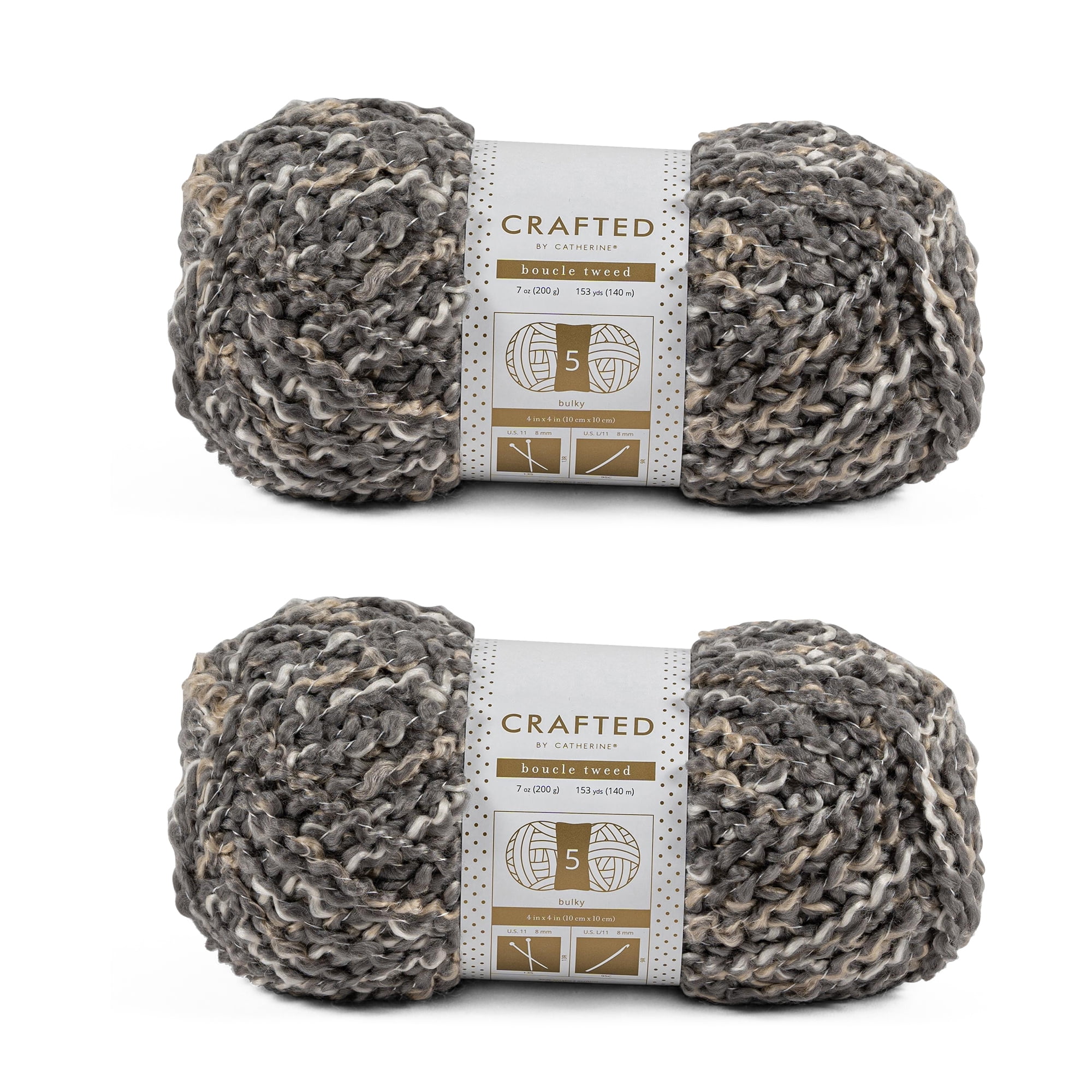 Crafted by Catherine Grey Boucle Tweed Bulky Yarn, 153 yards, 7oz/200g ...