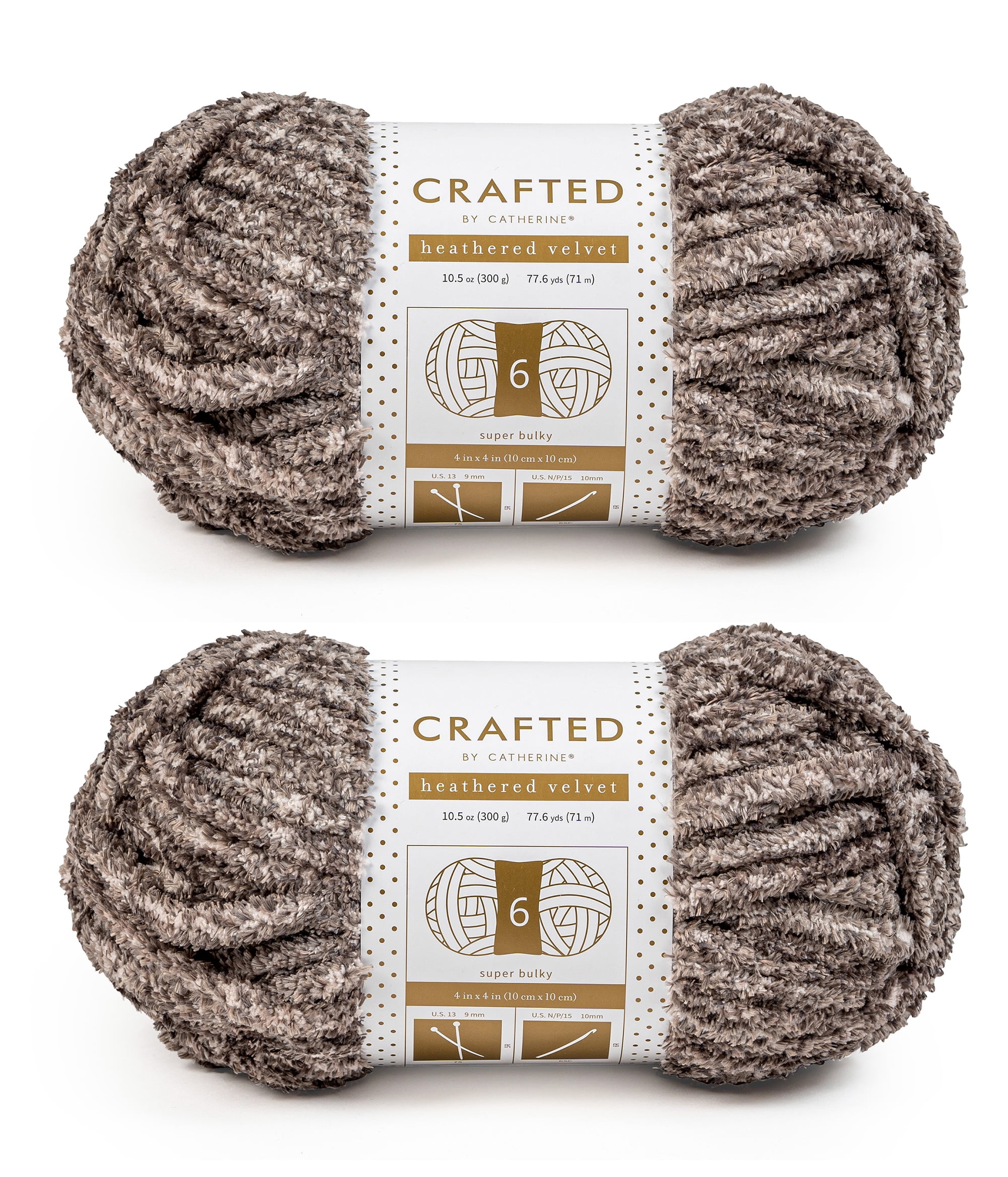Crafted by Catherine Grey Heathered Velvet Super Bulky Yarn, 77 yards ...