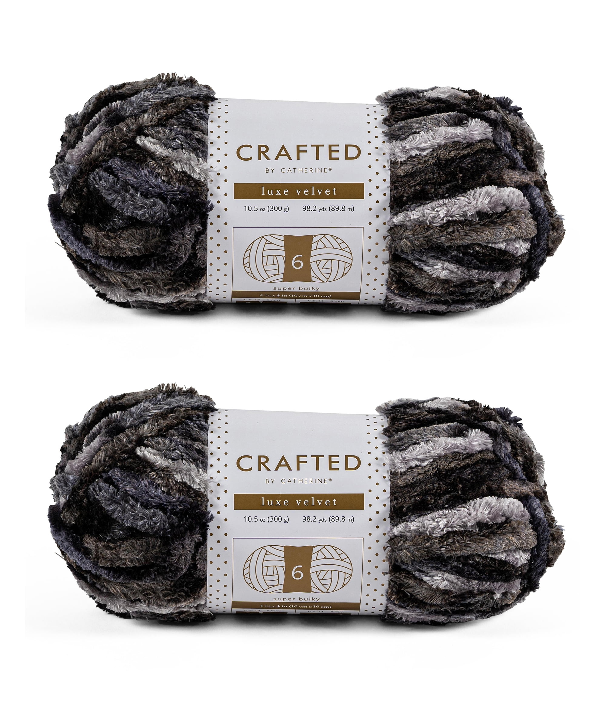 Crafted by Catherine Grey Multi Luxe Velvet Super Bulky Yarn, 98 yards ...