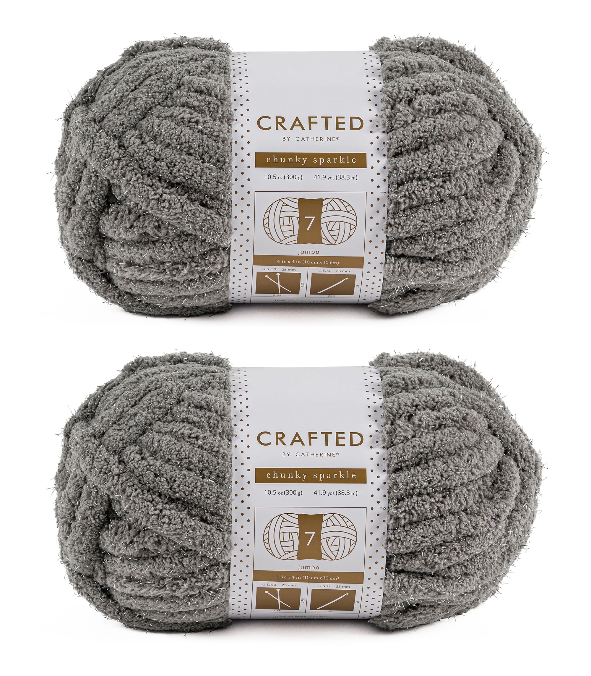 Crafted by Catherine Grey Sparkle Chunky Chenille Jumbo Yarn, 41 yards ...