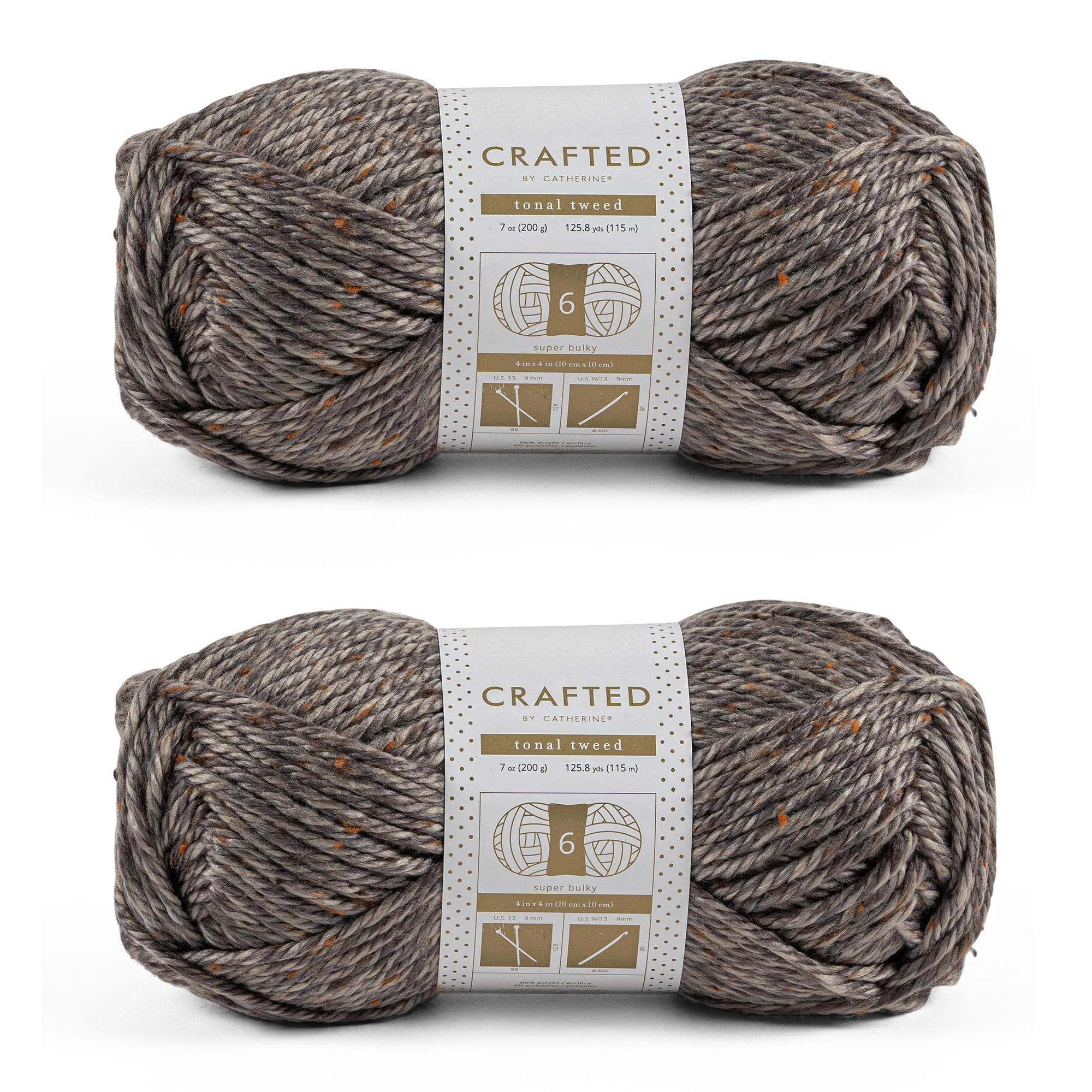 Crafted by Catherine Grey Tonal Tweed Super Bulky Yarn, 125 yards, 7oz ...