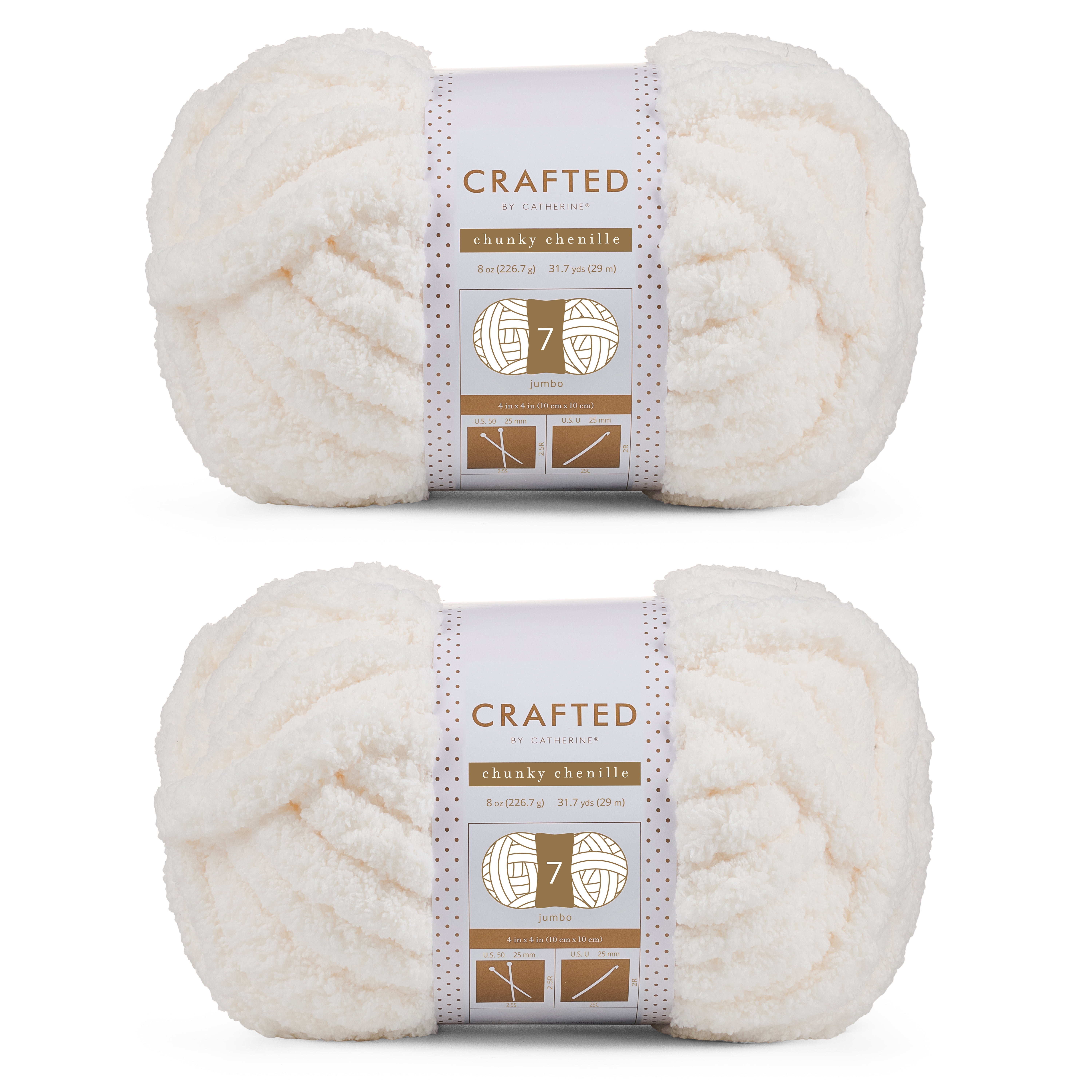 Crafted by Catherine Ivory Chunky Chenille Jumbo Yarn, 31.7 yards, 8oz ...