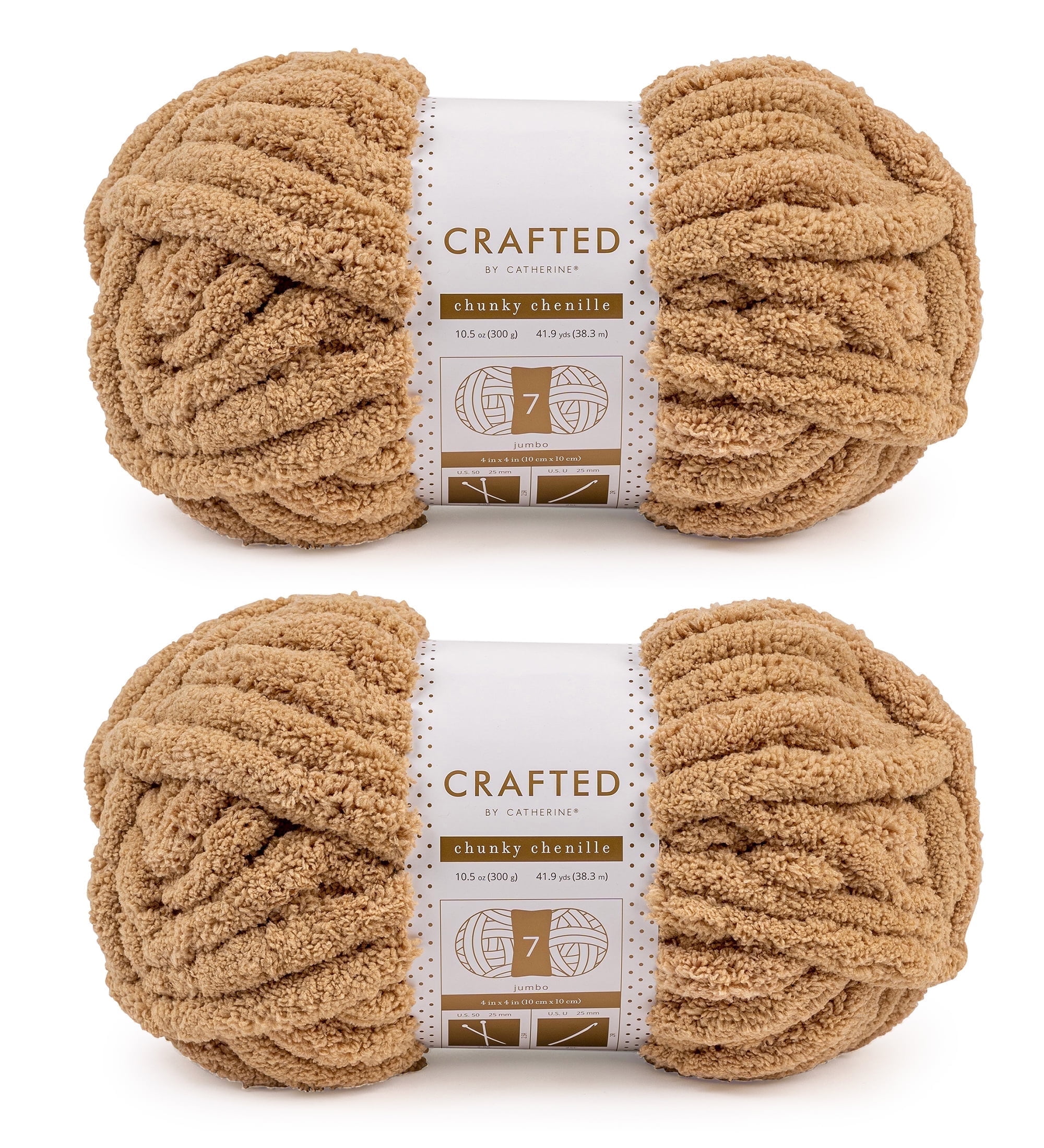 Crafted by Catherine Khaki Chunky Chenille Jumbo Yarn, 41 yards, 10.5oz ...