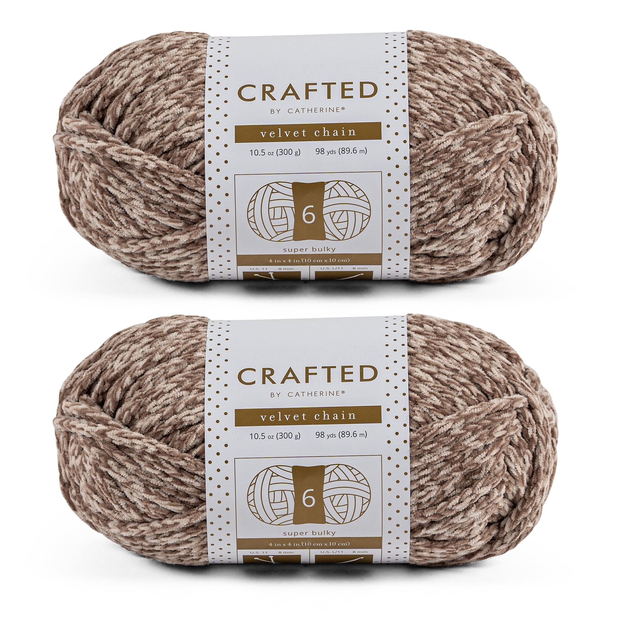 Crafted by Catherine Khaki Velvet Chain Super Bulky Yarn, 98 yards, 10 ...