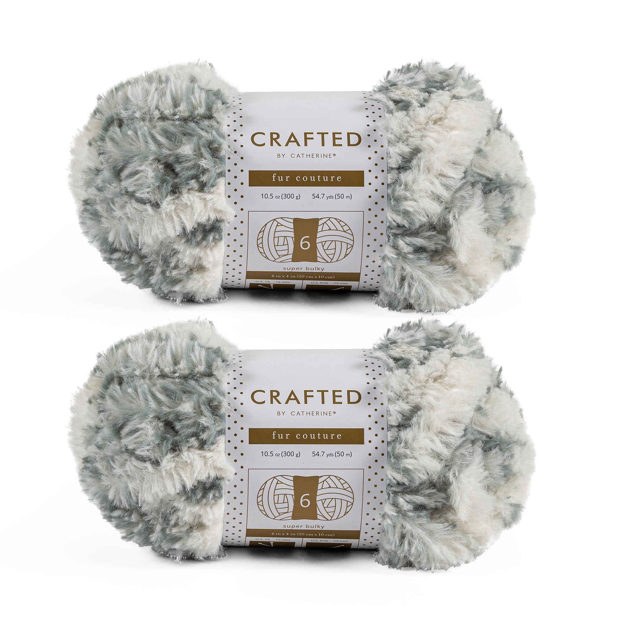 Crafted by Catherine Light Green Faux Fur Couture Super Bulky Yarn, 54 ...