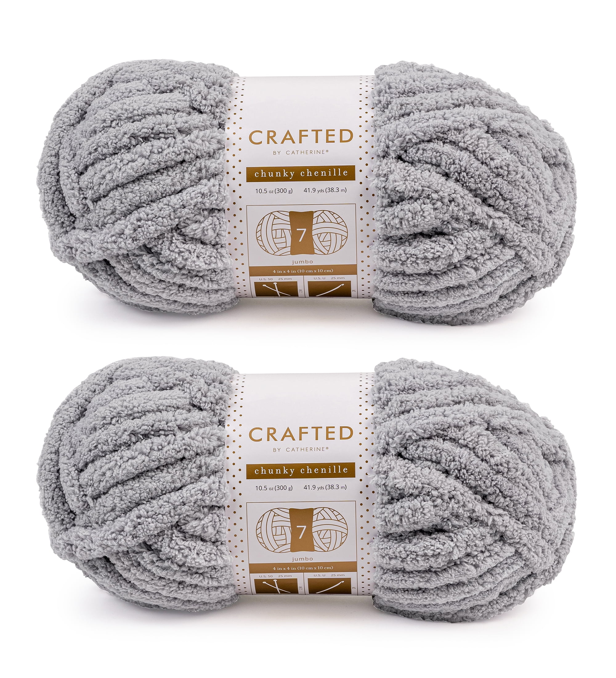 Crafted by Catherine Light Grey Chunky Chenille Jumbo Yarn, 41 yards ...