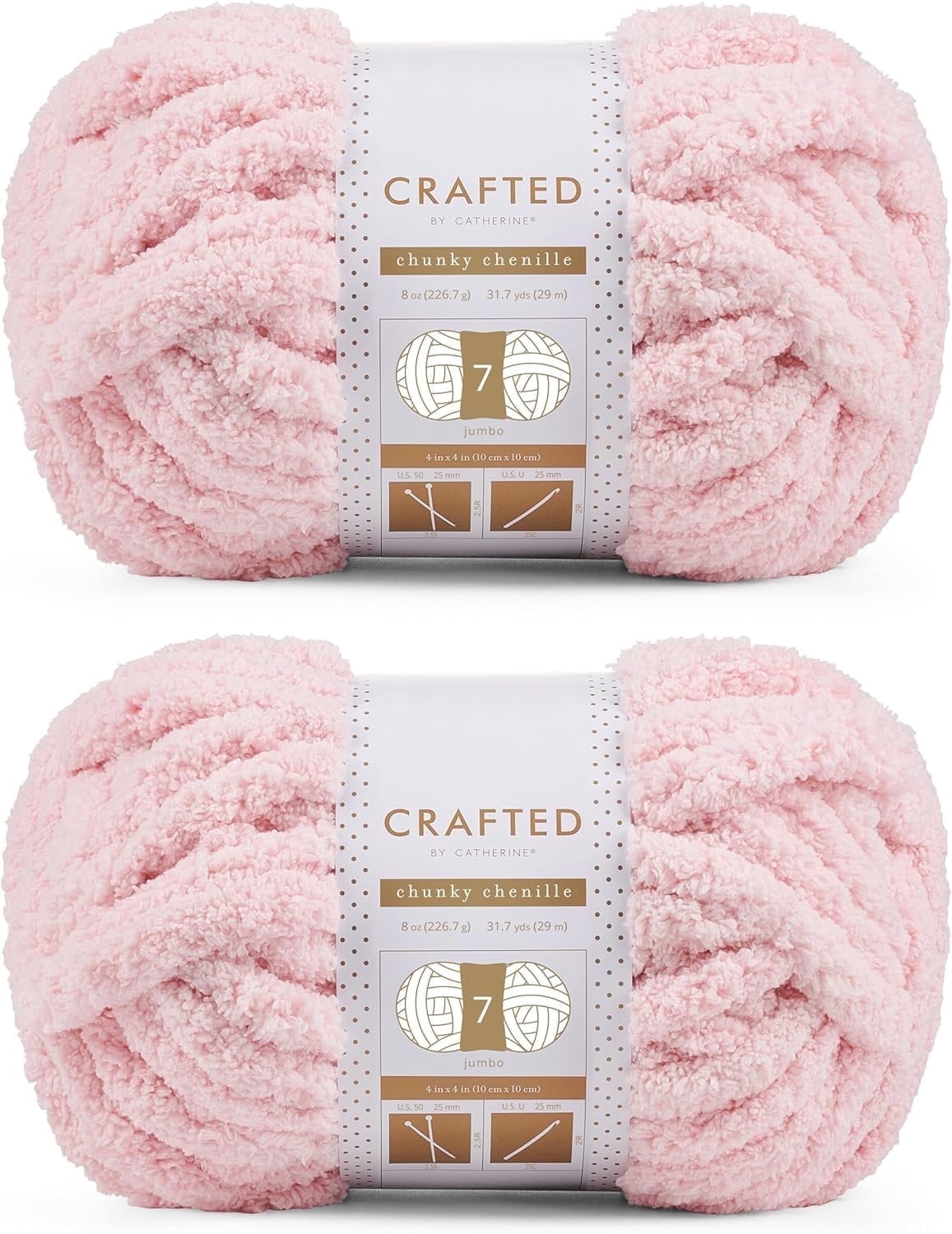 Crafted by Catherine Light Pink Chunky Chenille Jumbo Yarn, 31.7 yards ...