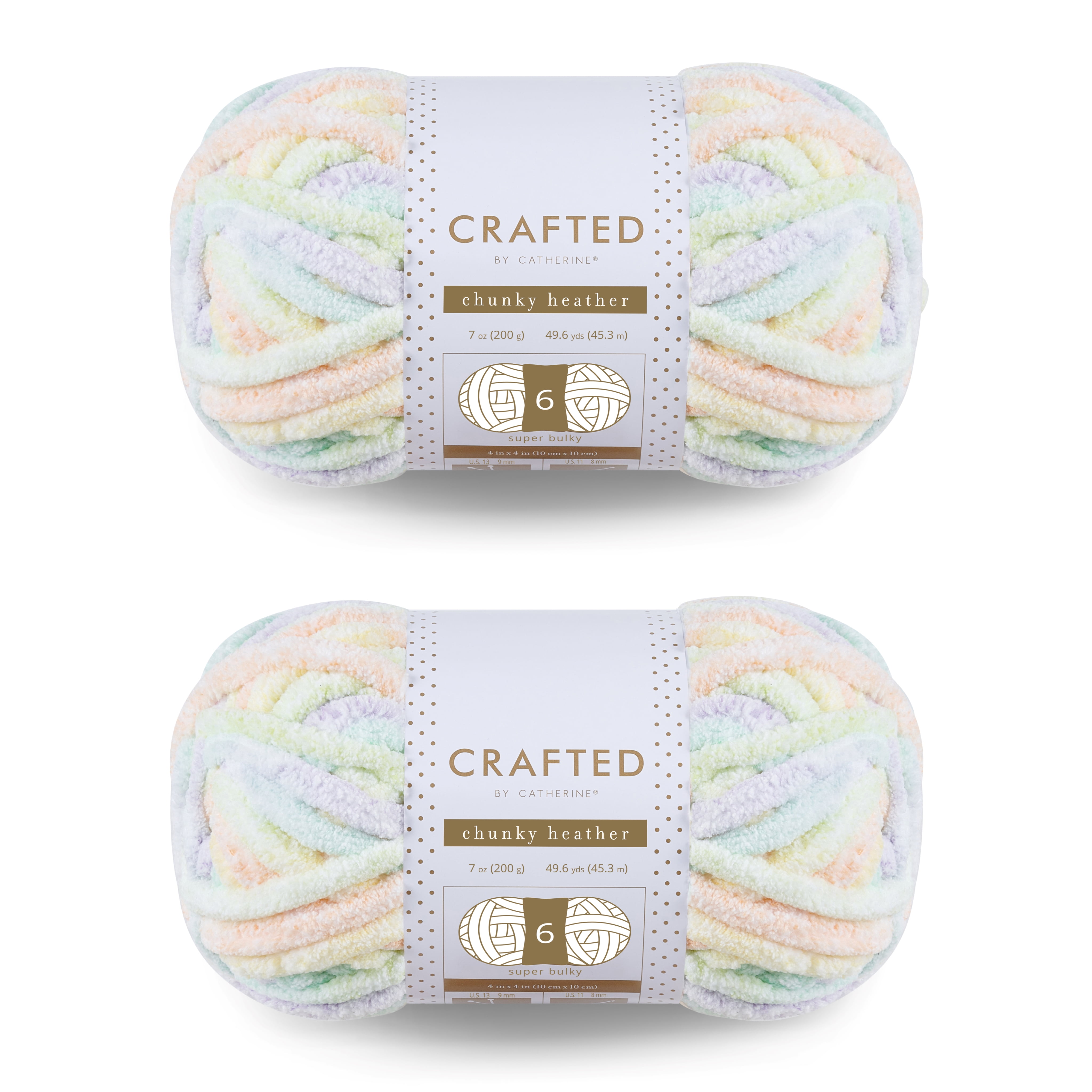 Crafted by Catherine Light Rainbow Multi Chunky Heather Super Bulky ...