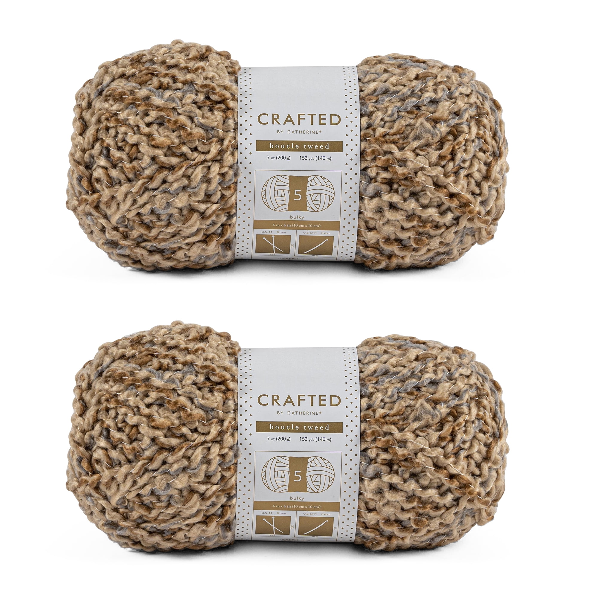 Crafted by Catherine Natural Boucle Tweed Bulky Yarn, 153 yards, 7oz ...