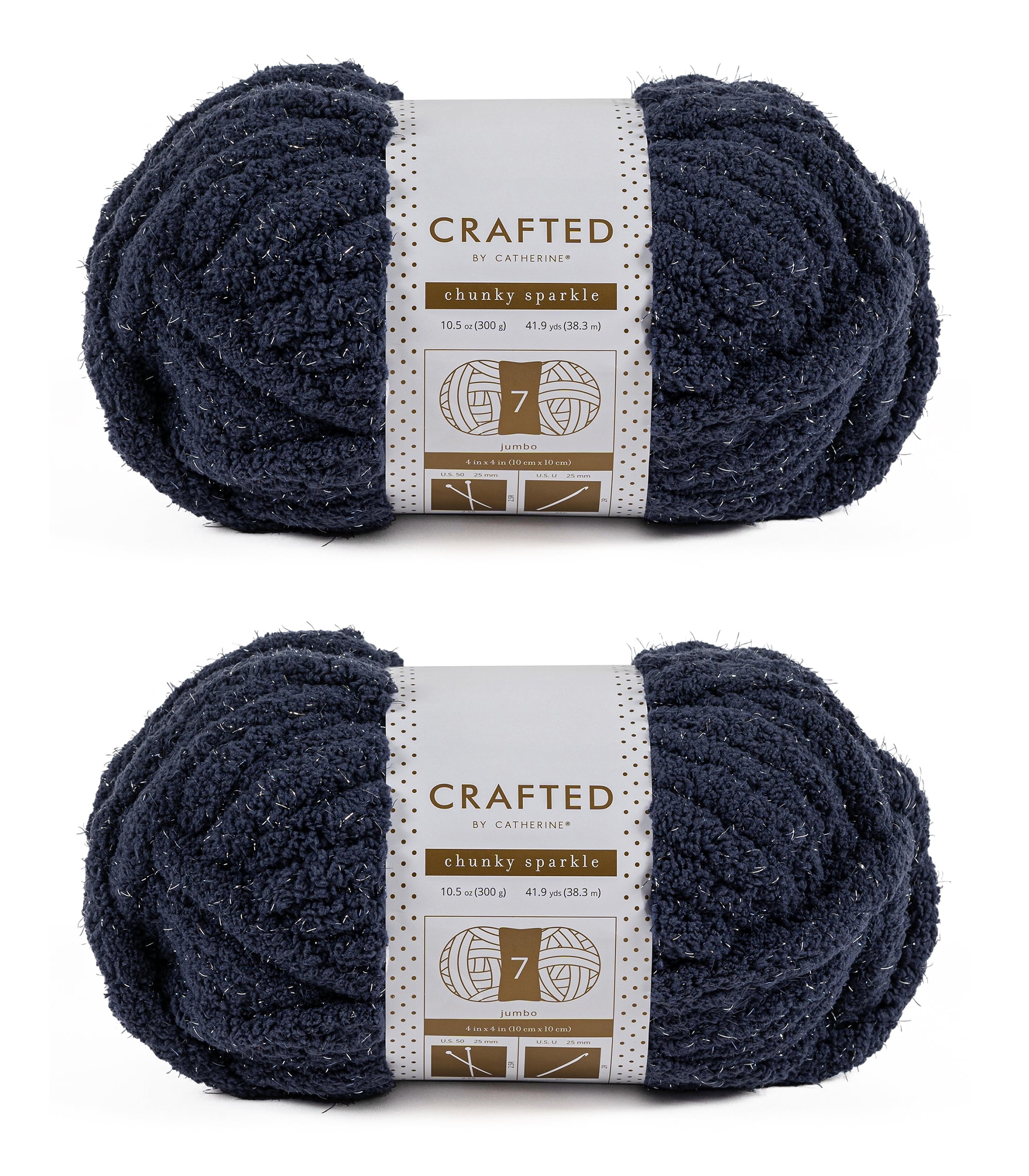 Crafted by Catherine Navy Sparkle Chunky Chenille Jumbo Yarn, 41 yards ...