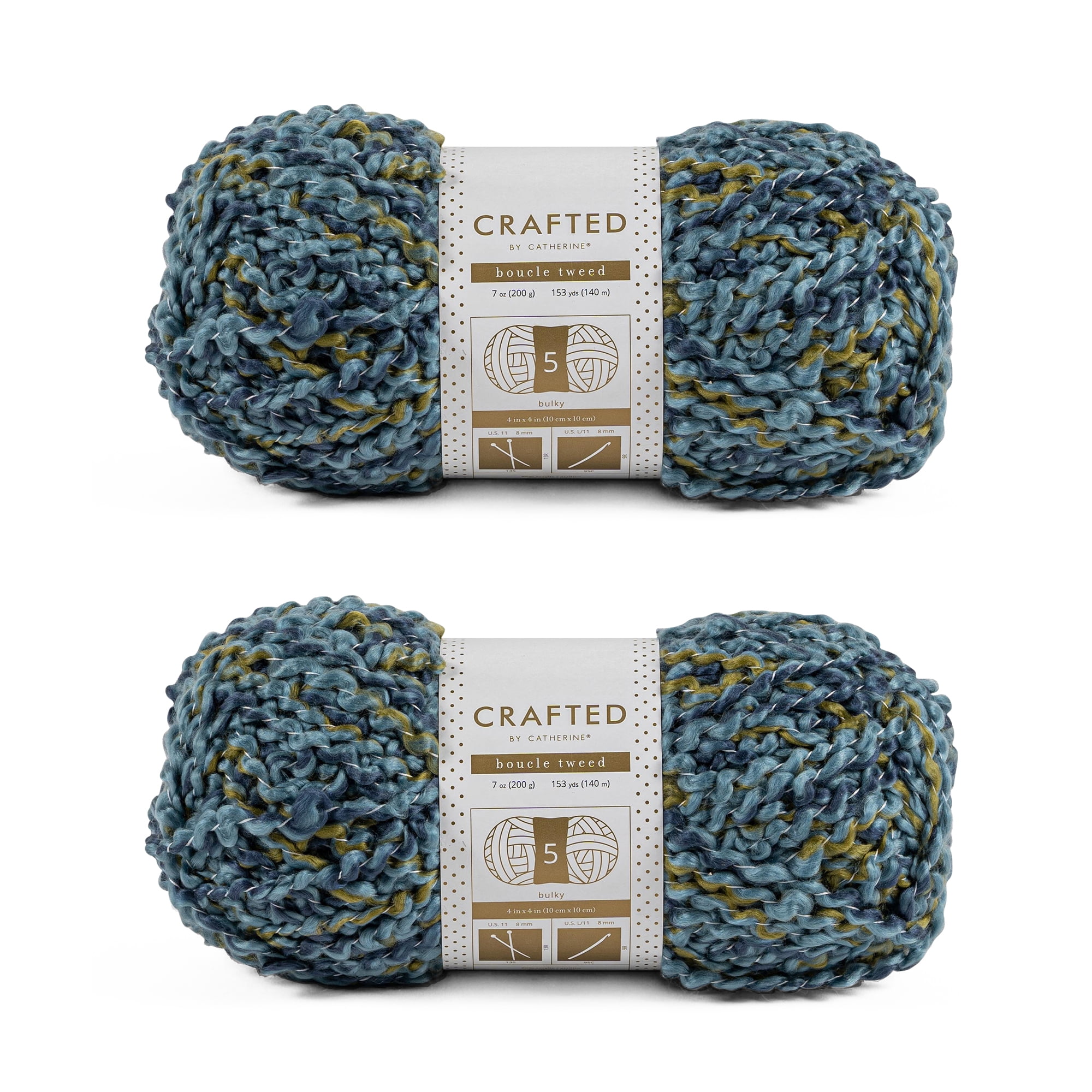 Crafted by Catherine Ocean Boucle Tweed Bulky Yarn, 153 yards, 7oz/200g ...