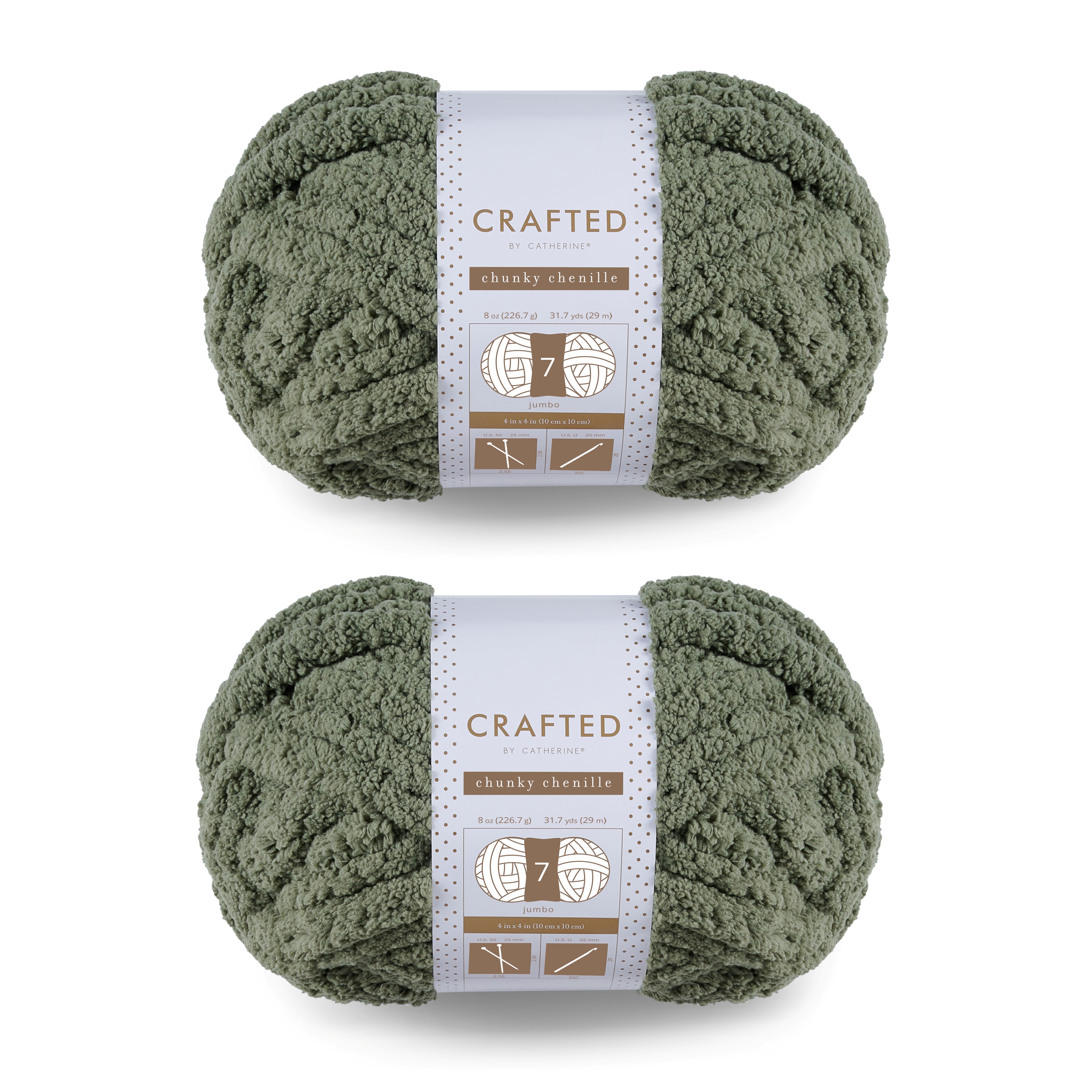 Crafted by Catherine Olive Chunky Chenille Jumbo Yarn, 31.7 yards, 8oz ...