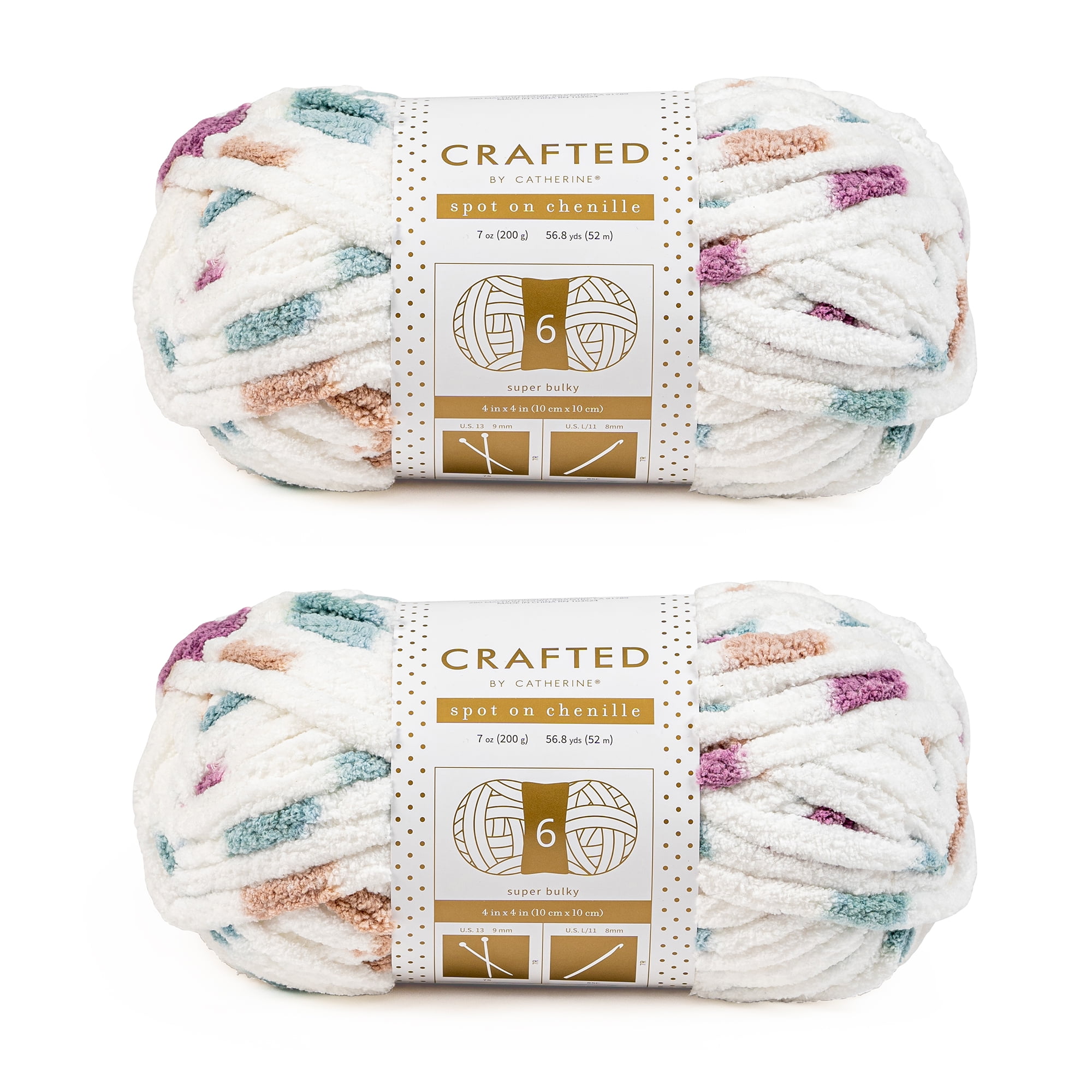 Crafted by Catherine Pastel Multi Spot On Chenille Super Bulky Yarn, 56 ...