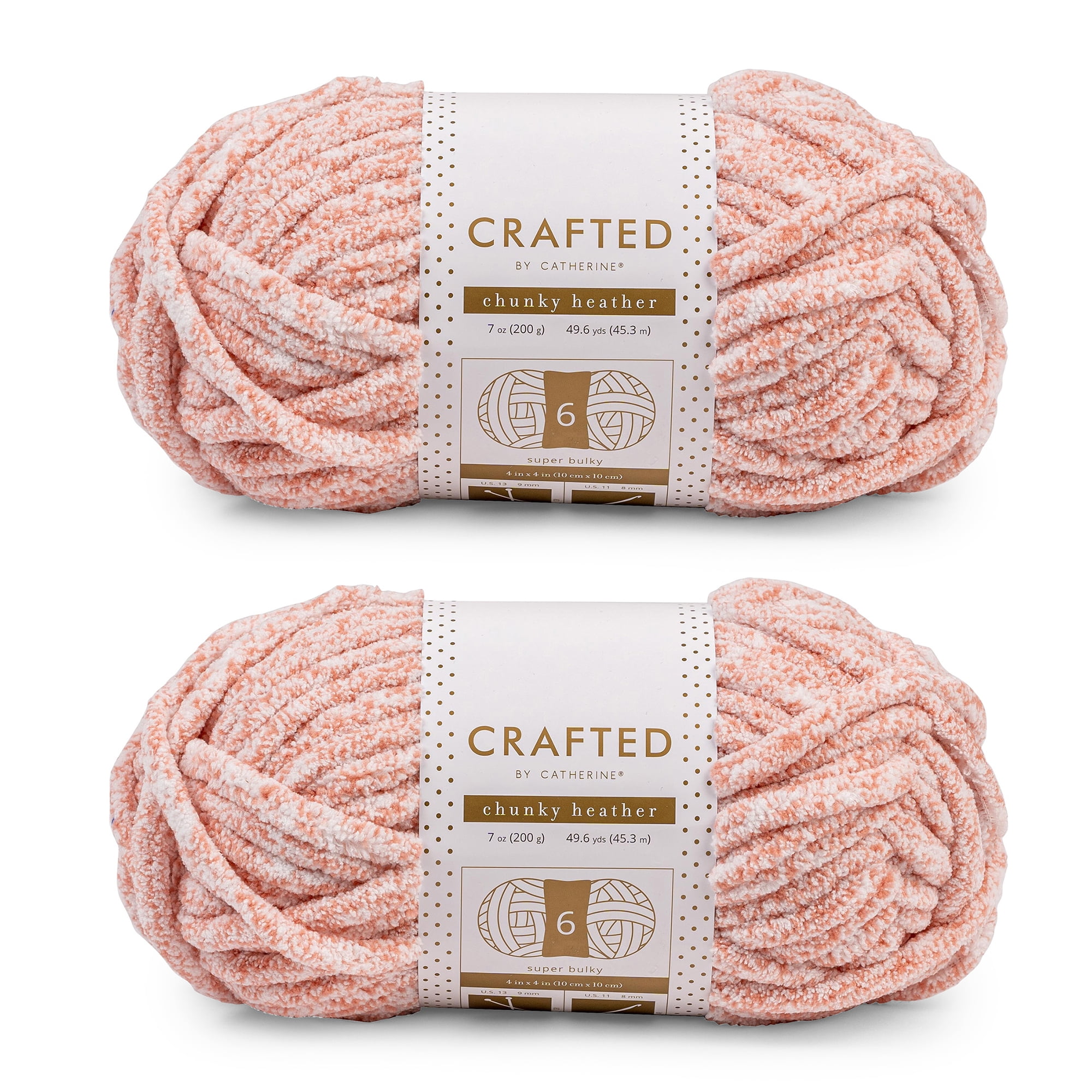 Crafted by Catherine Pink Chunky Heather Super Bulky Yarn, 49 yards ...