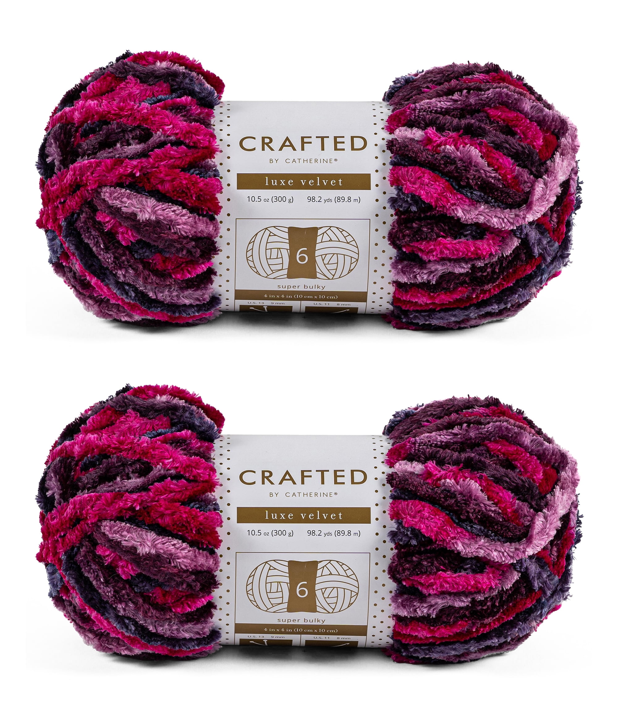 Crafted by Catherine Purple Multi Luxe Velvet Super Bulky Yarn, 98 ...