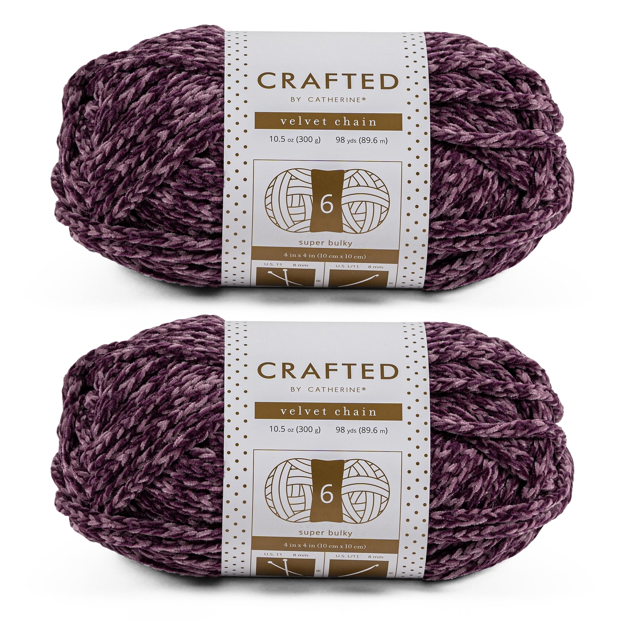 Crafted by Catherine Purple Velvet Chain Super Bulky Yarn, 98 yards, 10 ...
