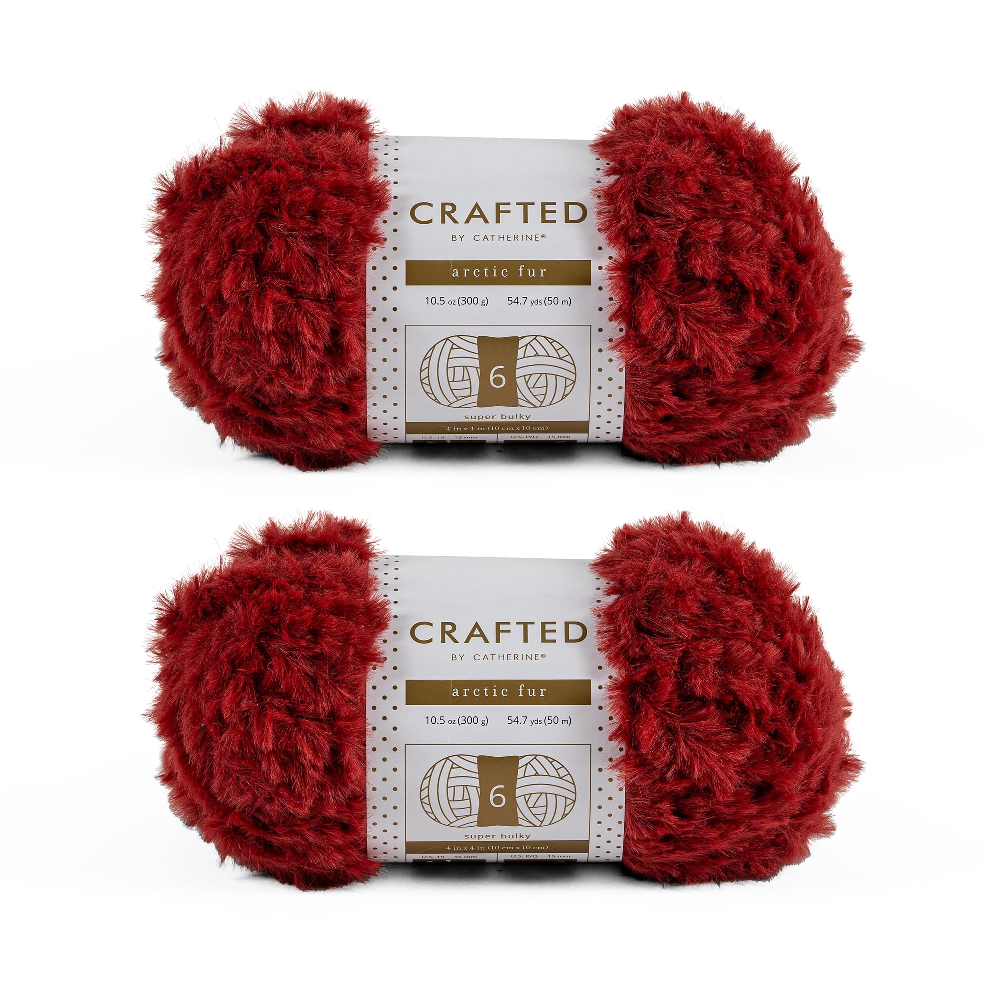 Crafted by Catherine Red Arctic Faux Fur Super Bulky Yarn, 54 Yards, 10 ...