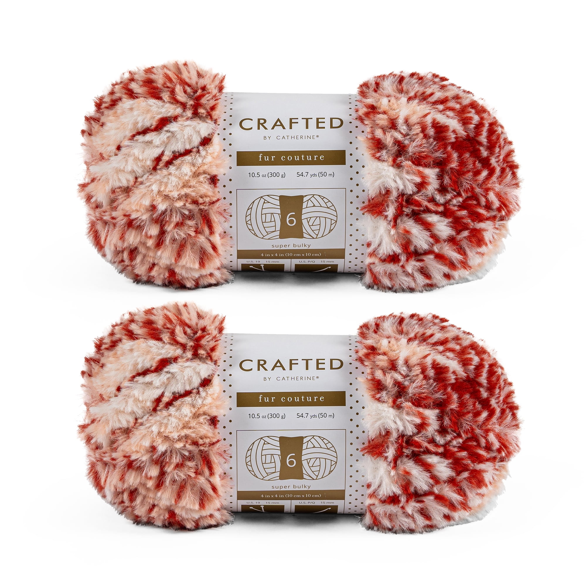 Crafted by Catherine Red Faux Fur Couture Super Bulky Yarn, 54 yards ...