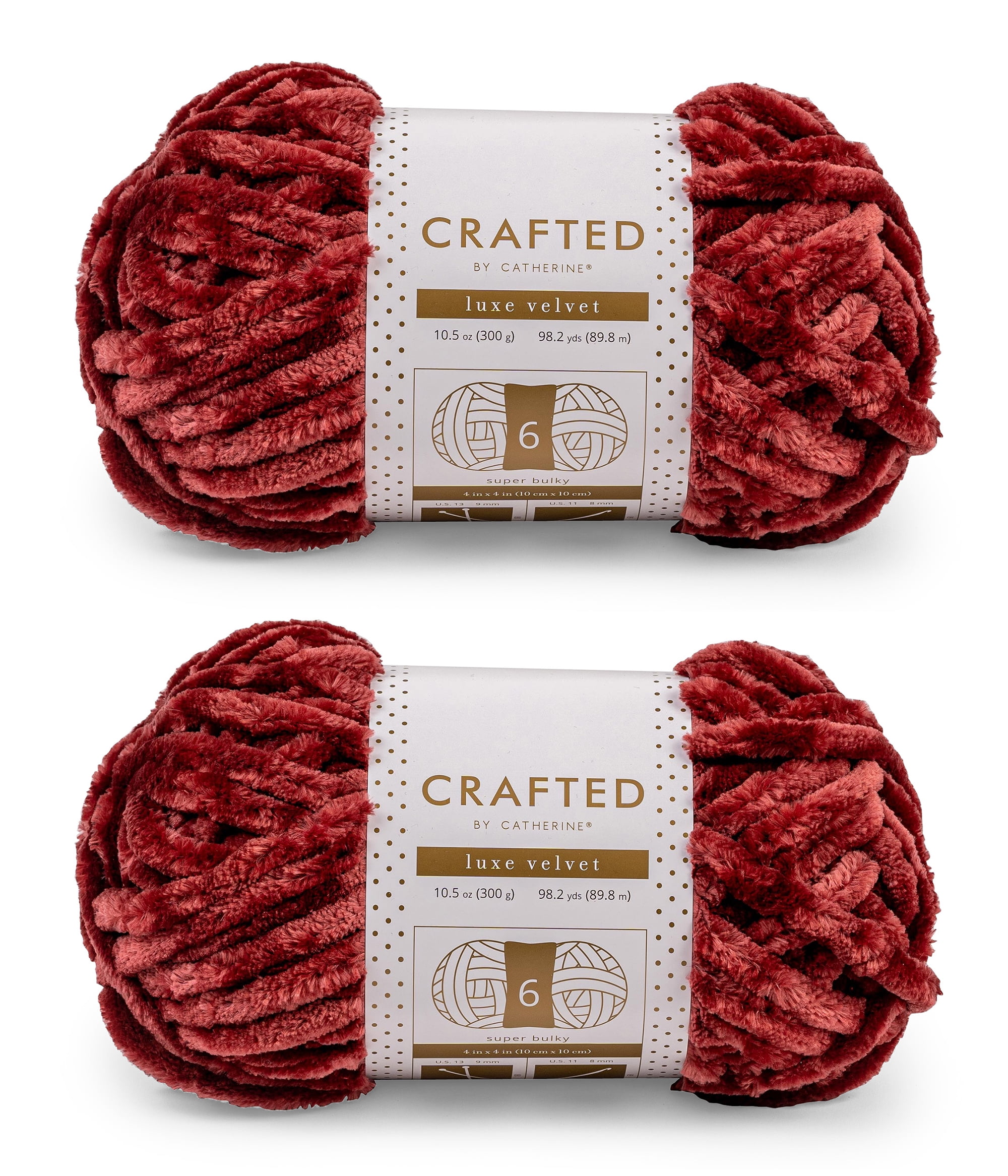 Crafted by Catherine Red Luxe Velvet Super Bulky Yarn, 98 yards, 10.5oz ...