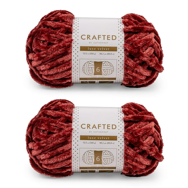 Crafted by Catherine Red Luxe Velvet Super Bulky Yarn, 98 yards, 10.5oz ...