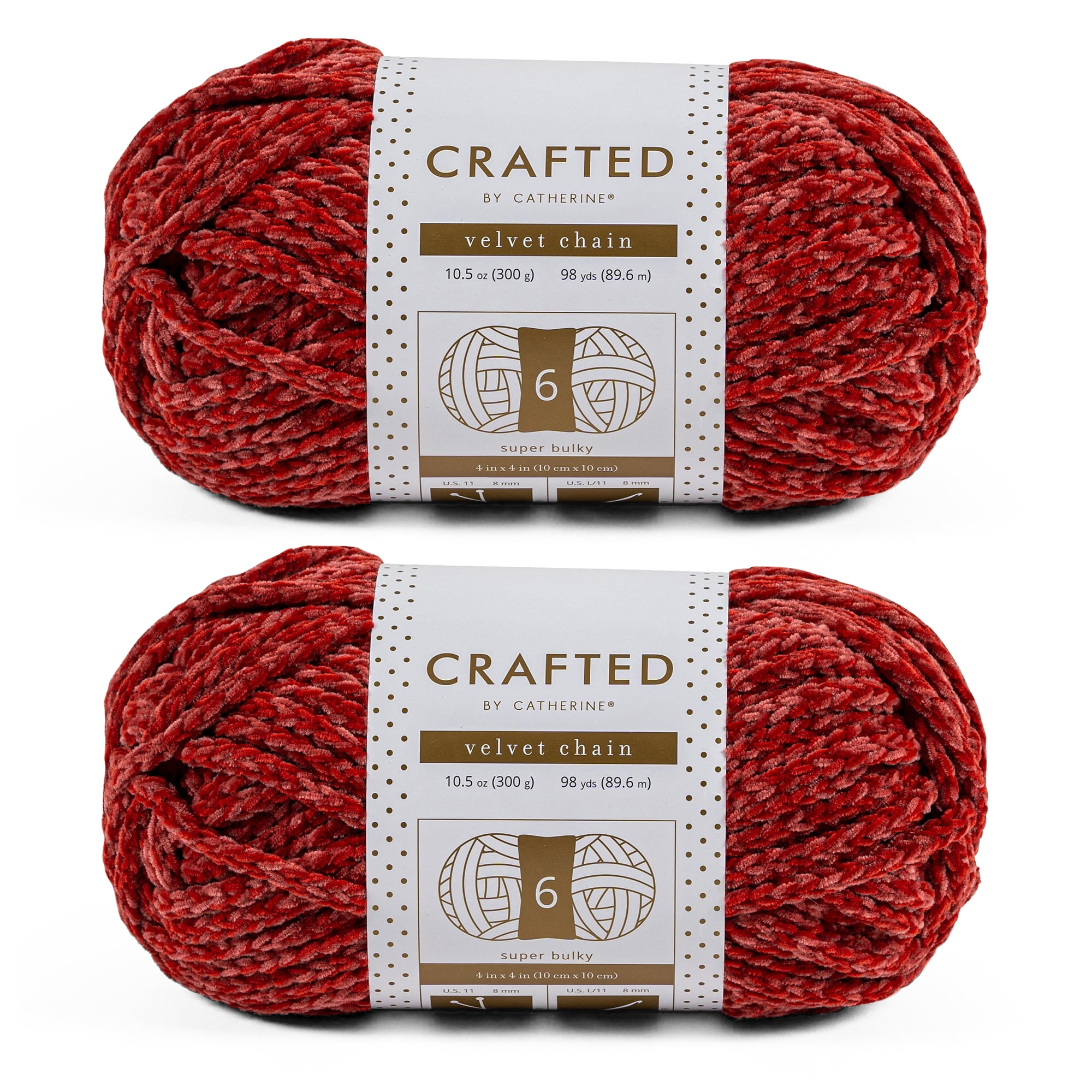 Crafted by Catherine Red Velvet Chain Super Bulky Yarn, 98 yards, 10 ...