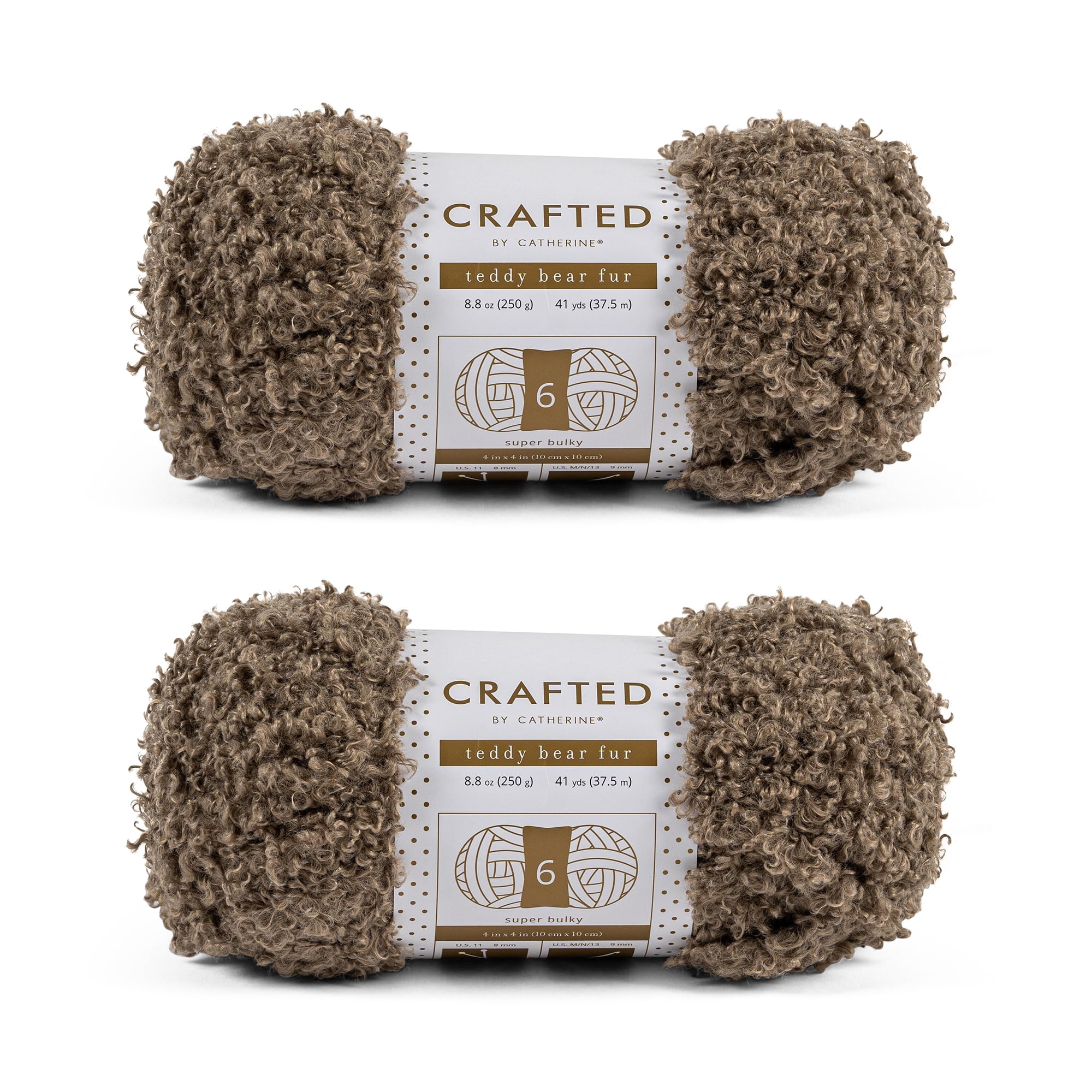 Crafted by Catherine Taupe Teddy Bear Faux Fur Super Bulky Yarn, 41 ...