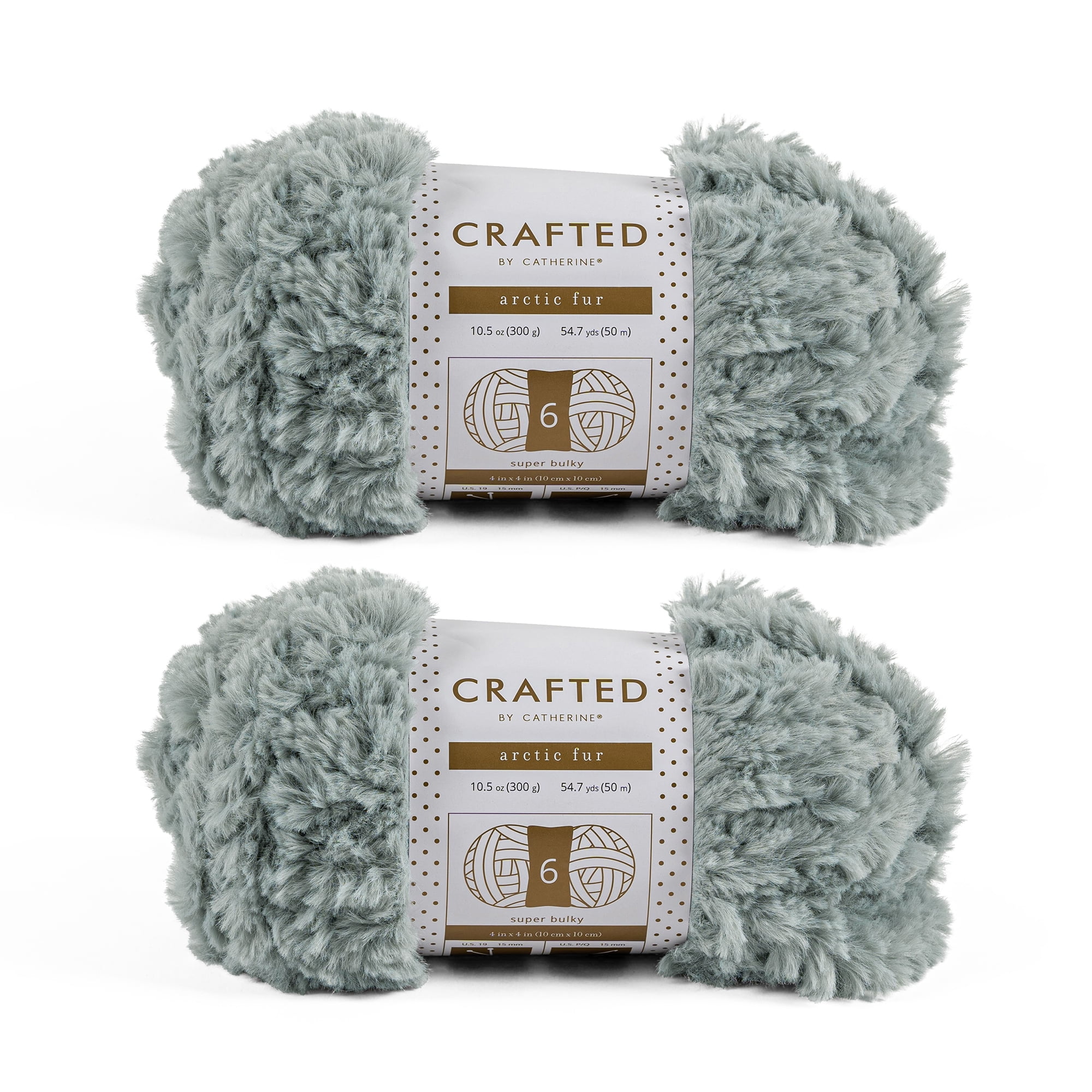 Crafted by Catherine Teal Slate Arctic Faux Fur Super Bulky Yarn, 54 ...
