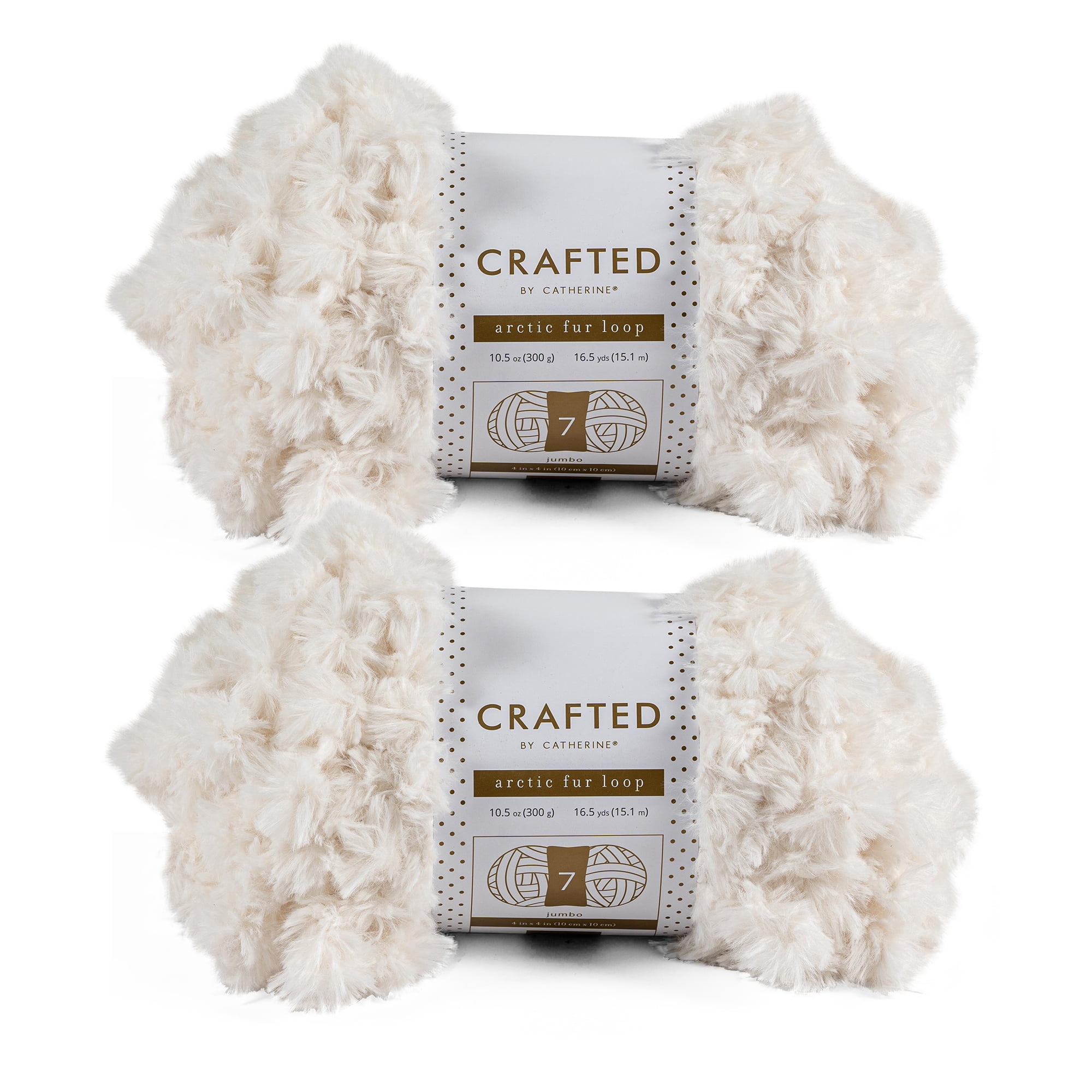 Crafted by Catherine White Arctic Faux Fur Loop Jumbo Yarn, 16 yards ...