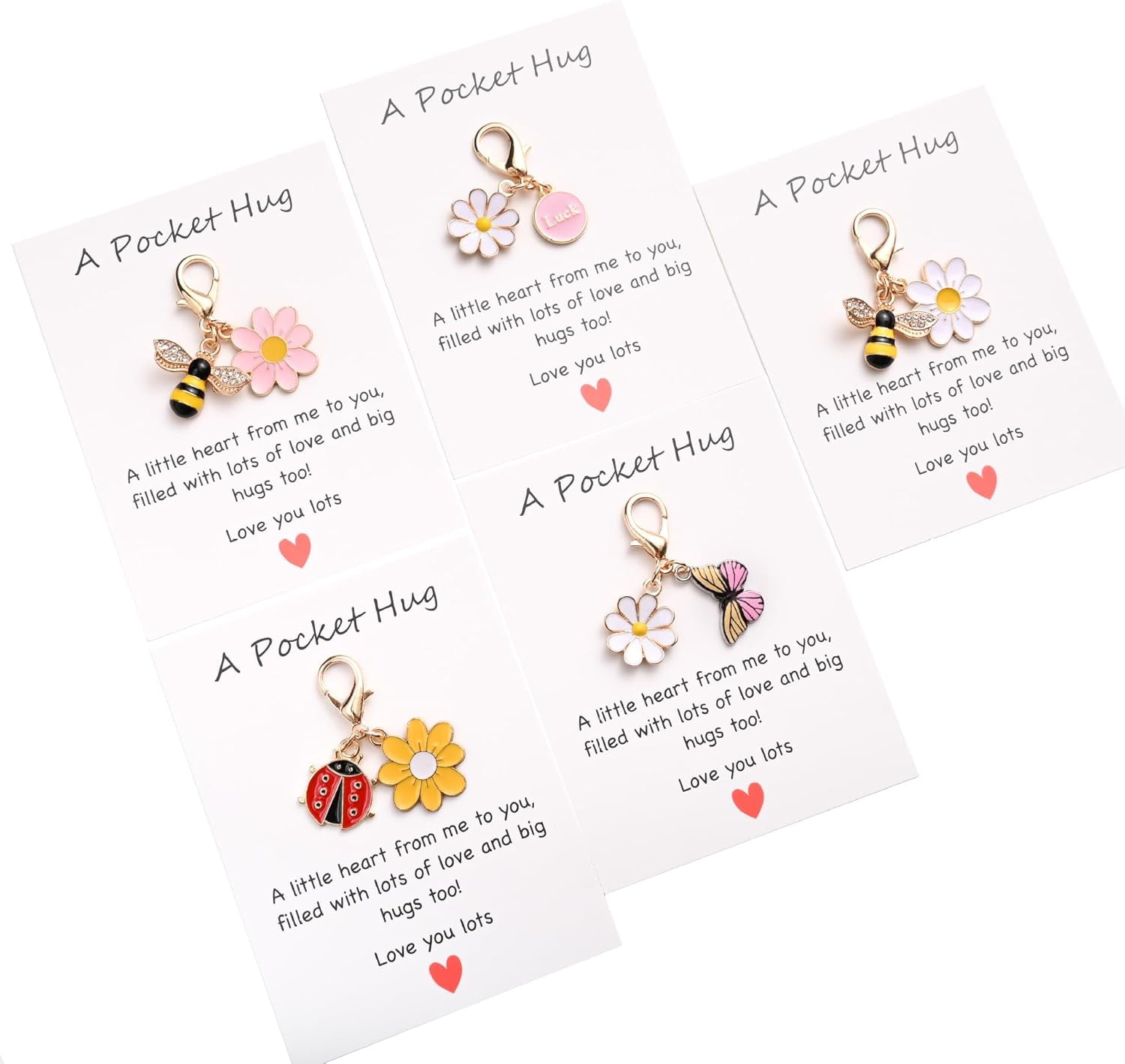 Crafted by Hand-20 Sets Hug Favors, DIY Pocket Hug Card with Cute Mini ...