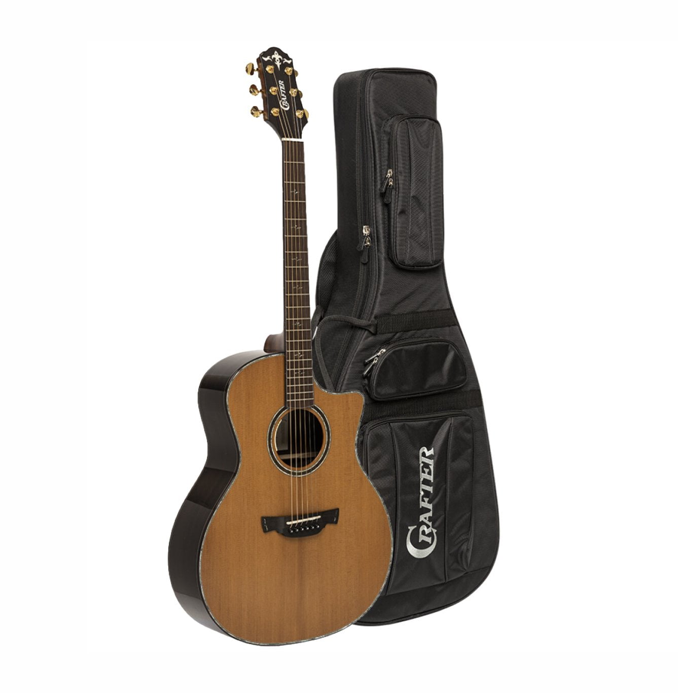Crafter LX G-2000CE Grand Auditorium Cutaway Acoustic-Electric Guitar ...